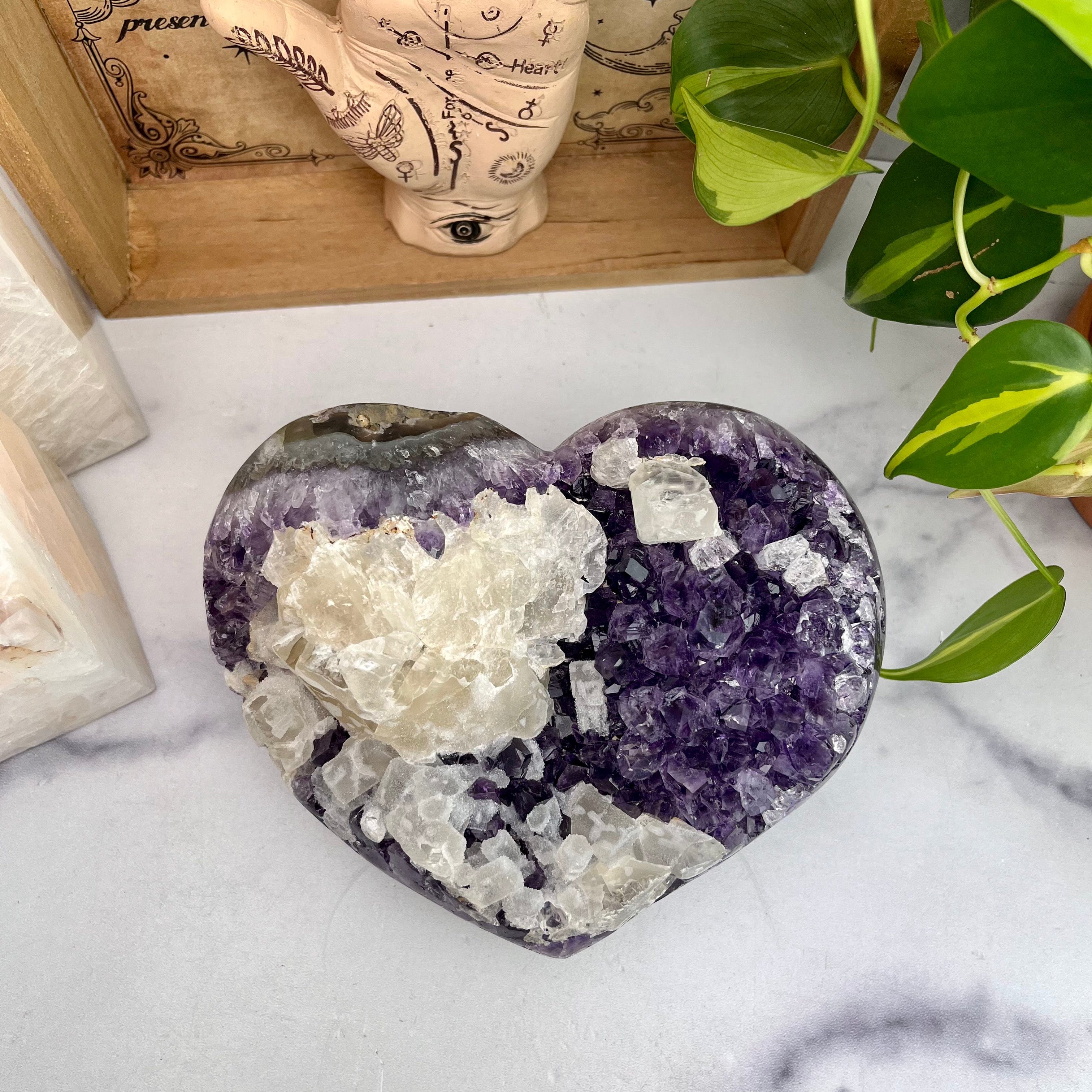 Purple Amethyst Cluster Heart – Rock Paradise