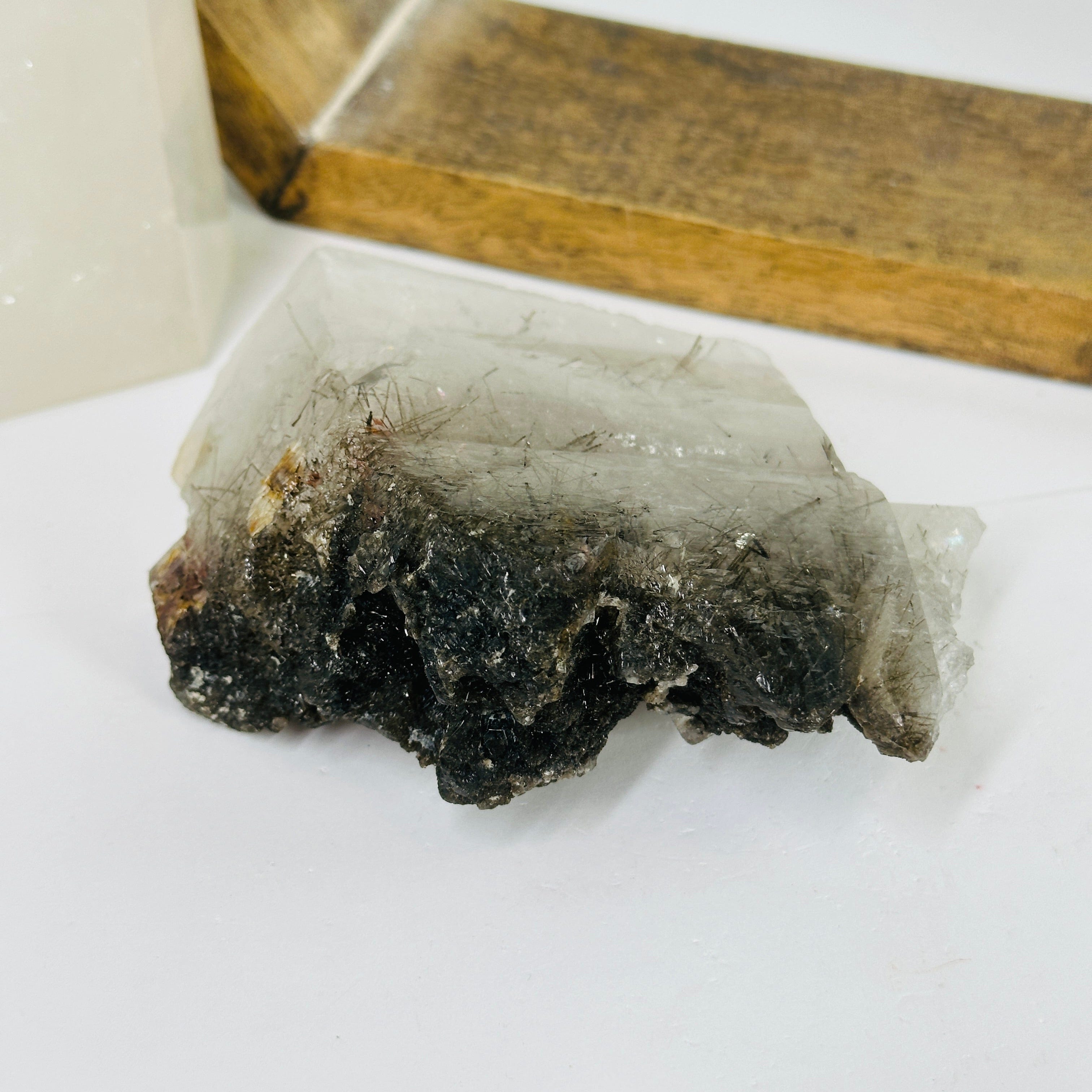 Elestial Alligator Fibrous Smokey Quartz Crystal with Rutile Raw Stone ...