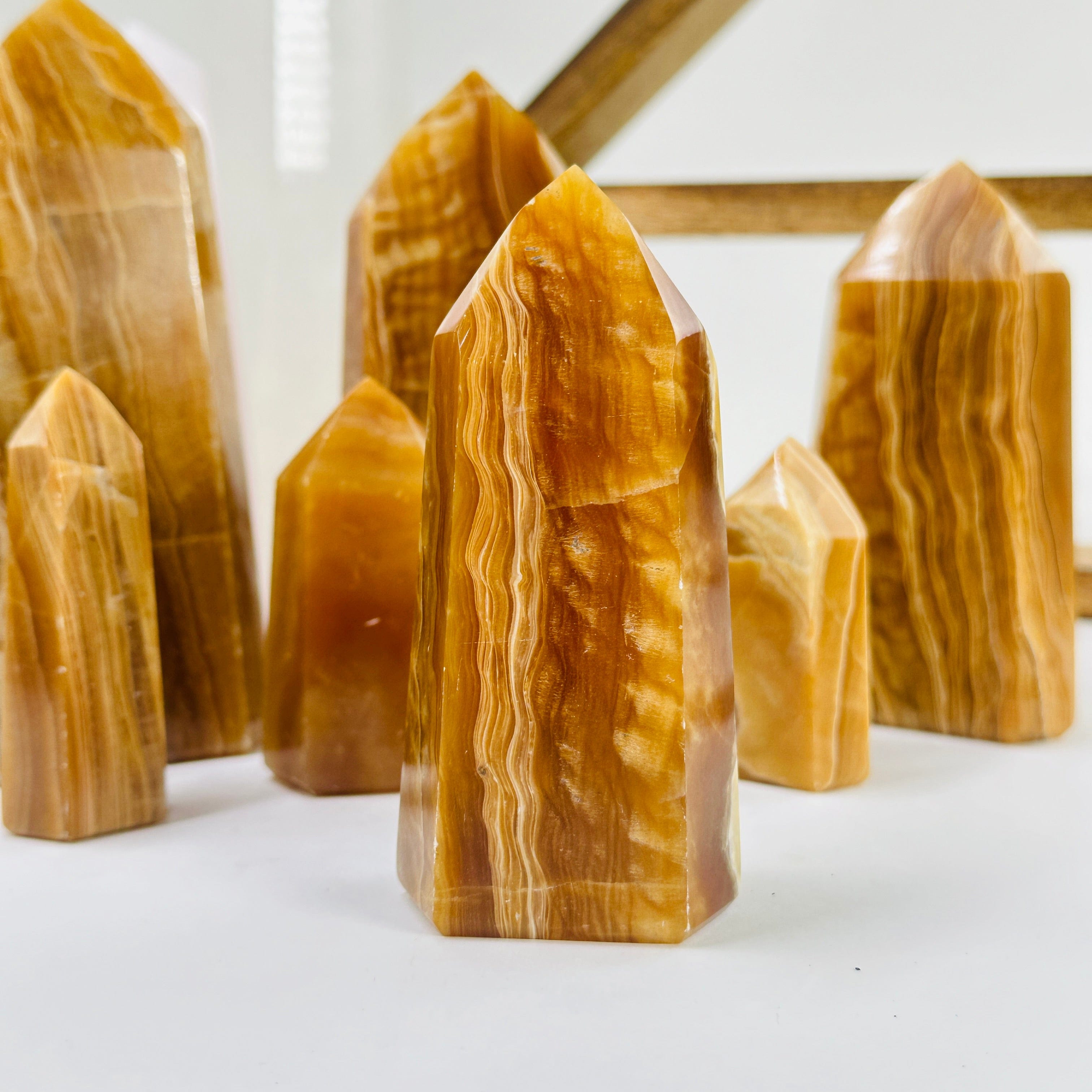 Banded Calcite crystal Polished Point YOU CHOOSE – Rock Paradise