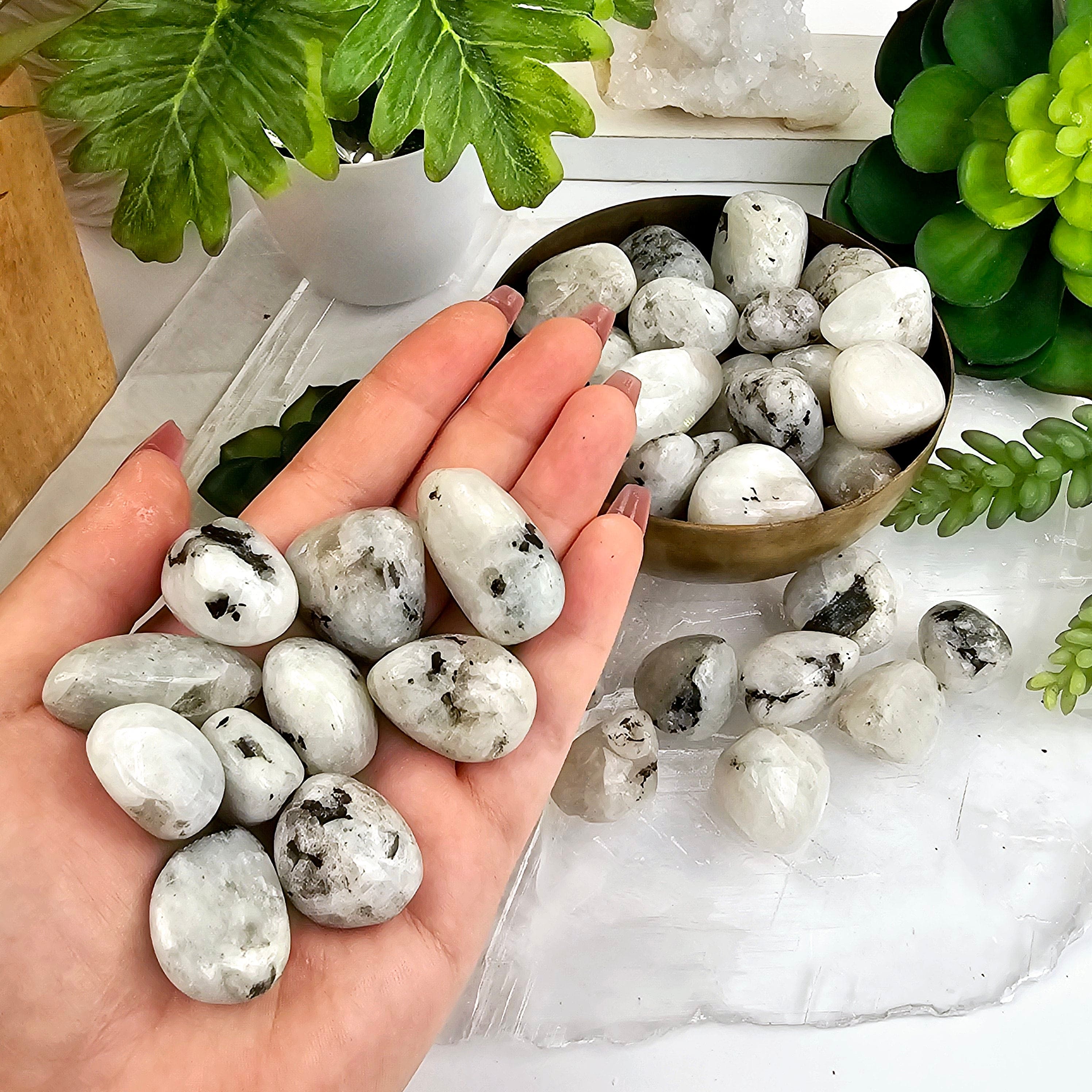 White Moonstone Crystal Tumbled Stones - Medium Size - 1/2 lb or 1 lb ...