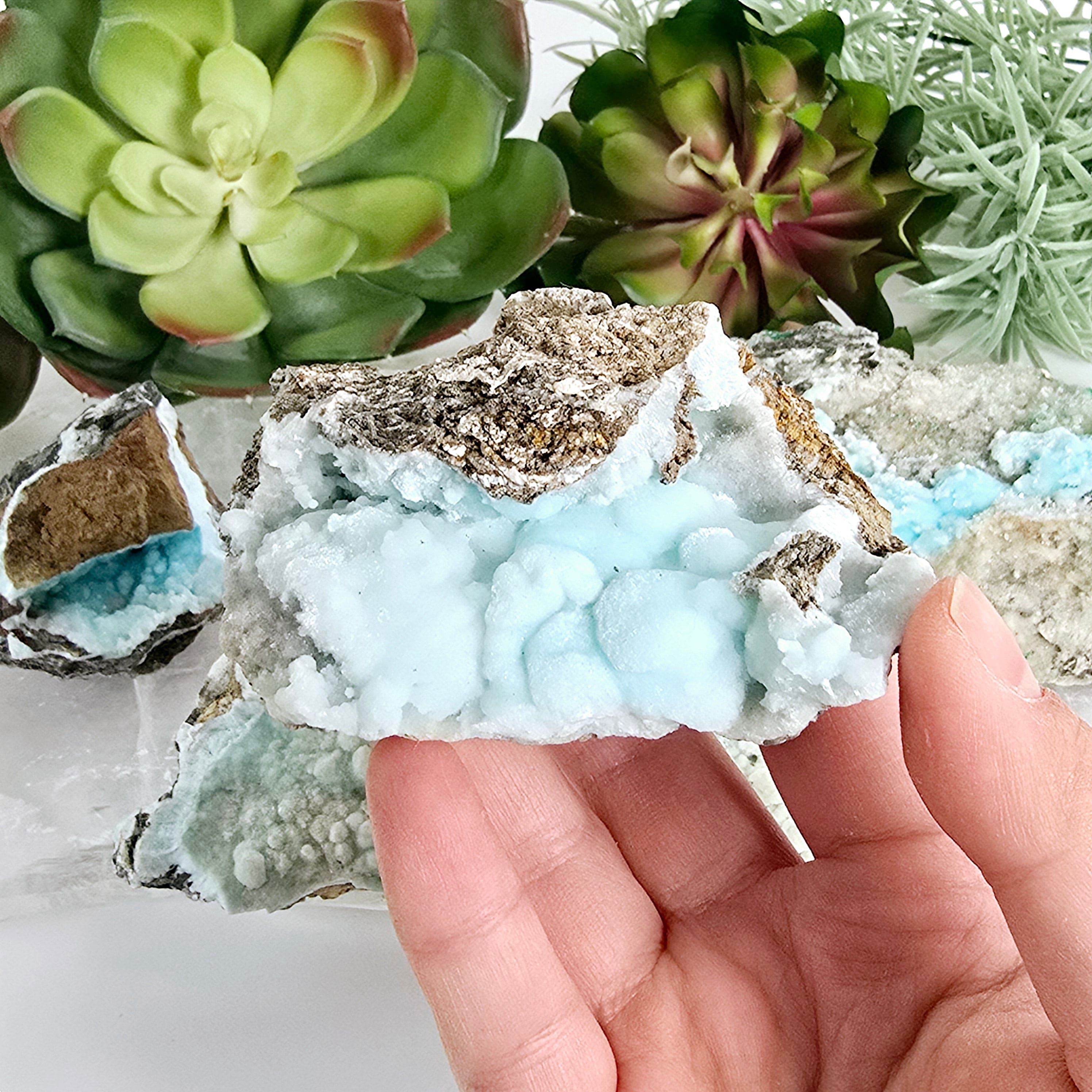 Blue Aragonite Crystal Cluster on Matrix - YOU CHOOSE #4 – Rock Paradise