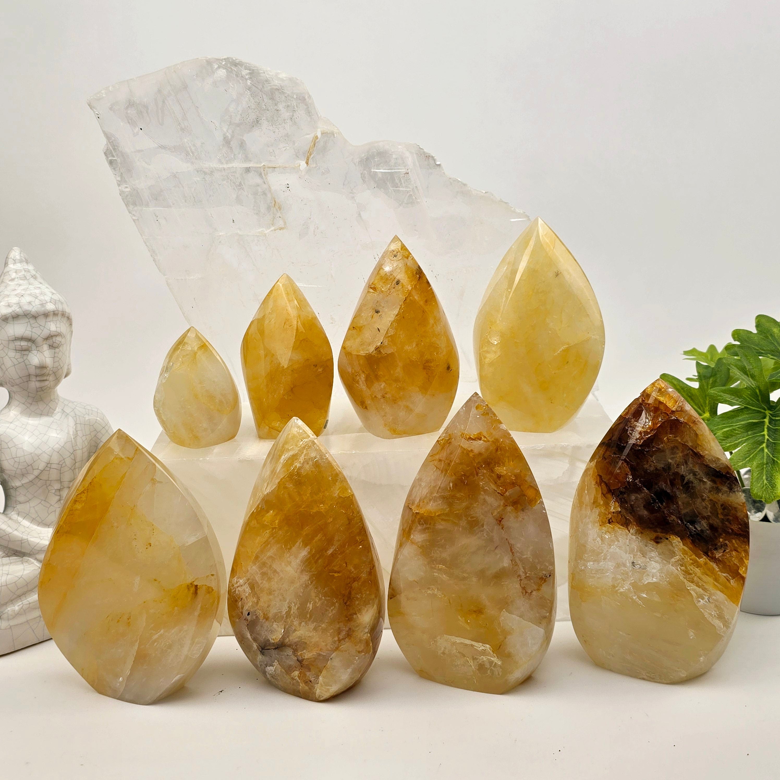 Golden Healer Crystal Flame Point Cut Base - By Weight – Rock Paradise