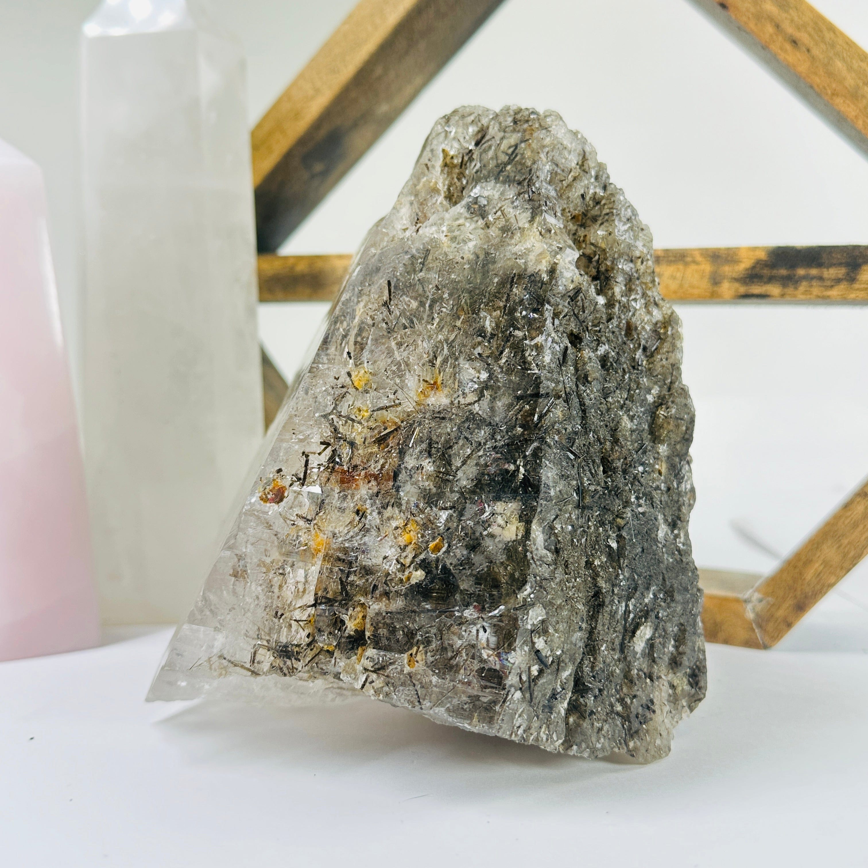 Large Elestial Alligator Fibrous Smokey Quartz Crystal with Rutile HIG ...