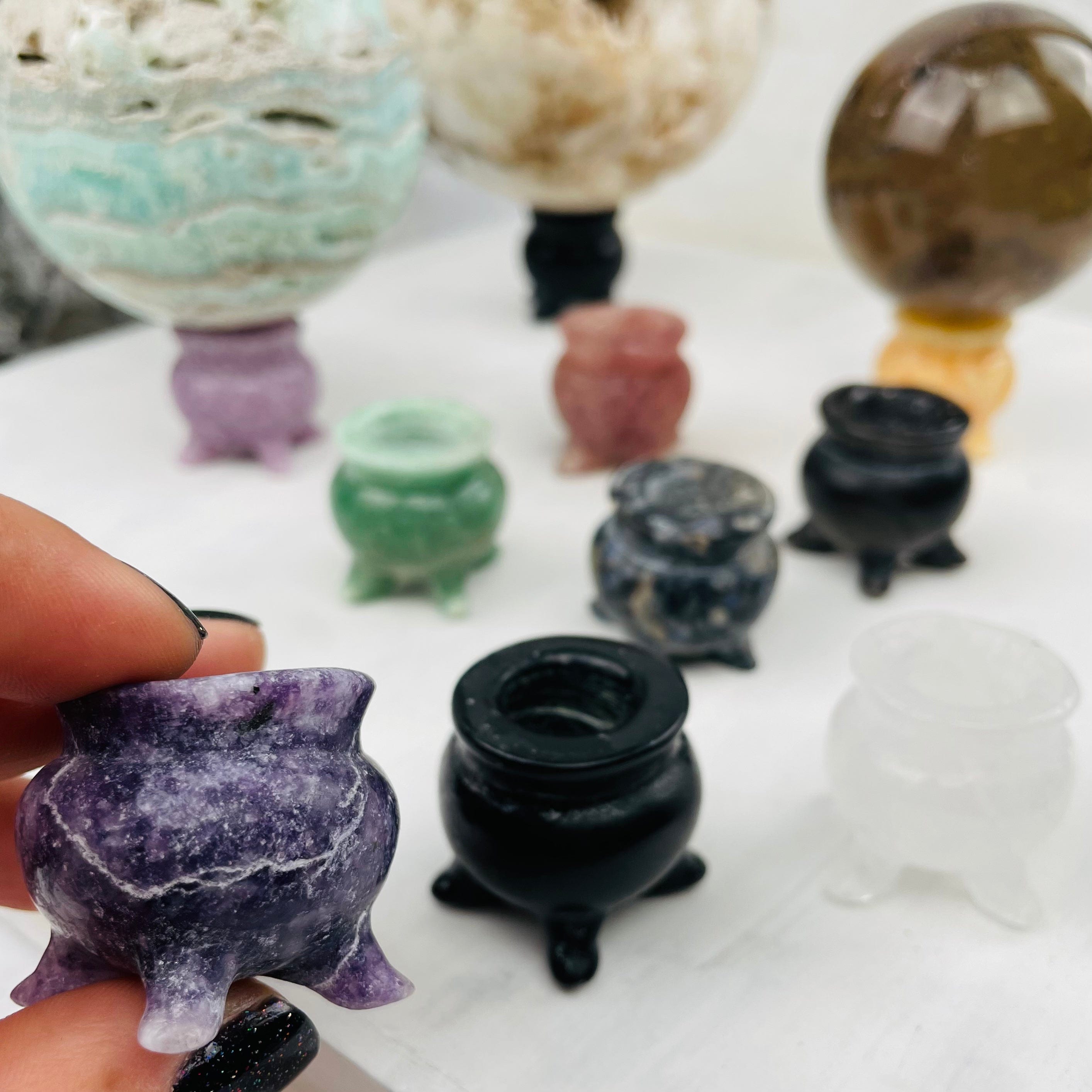 Crystal Cauldrons - Sphere Stands Halloween Witch Display – Rock Paradise