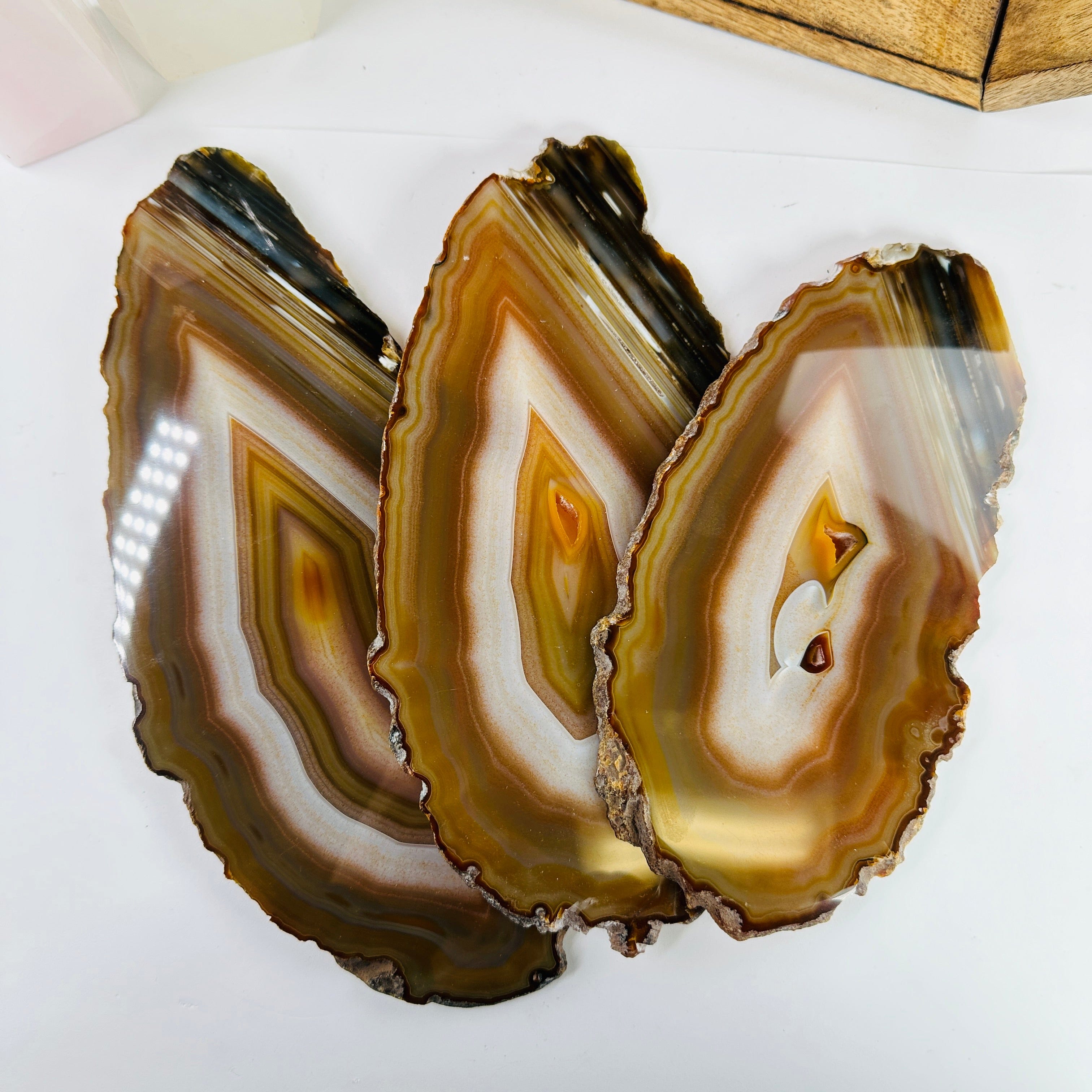 Agate Crystal Slices Set of 3 Slabs – Rock Paradise