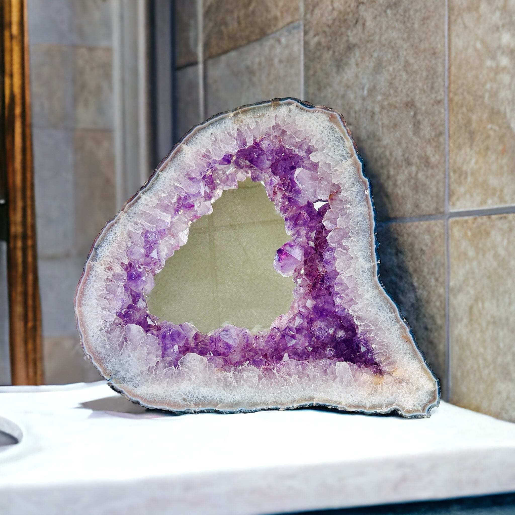 Amethyst Mirror - Large Crystal Mirror – Rock Paradise