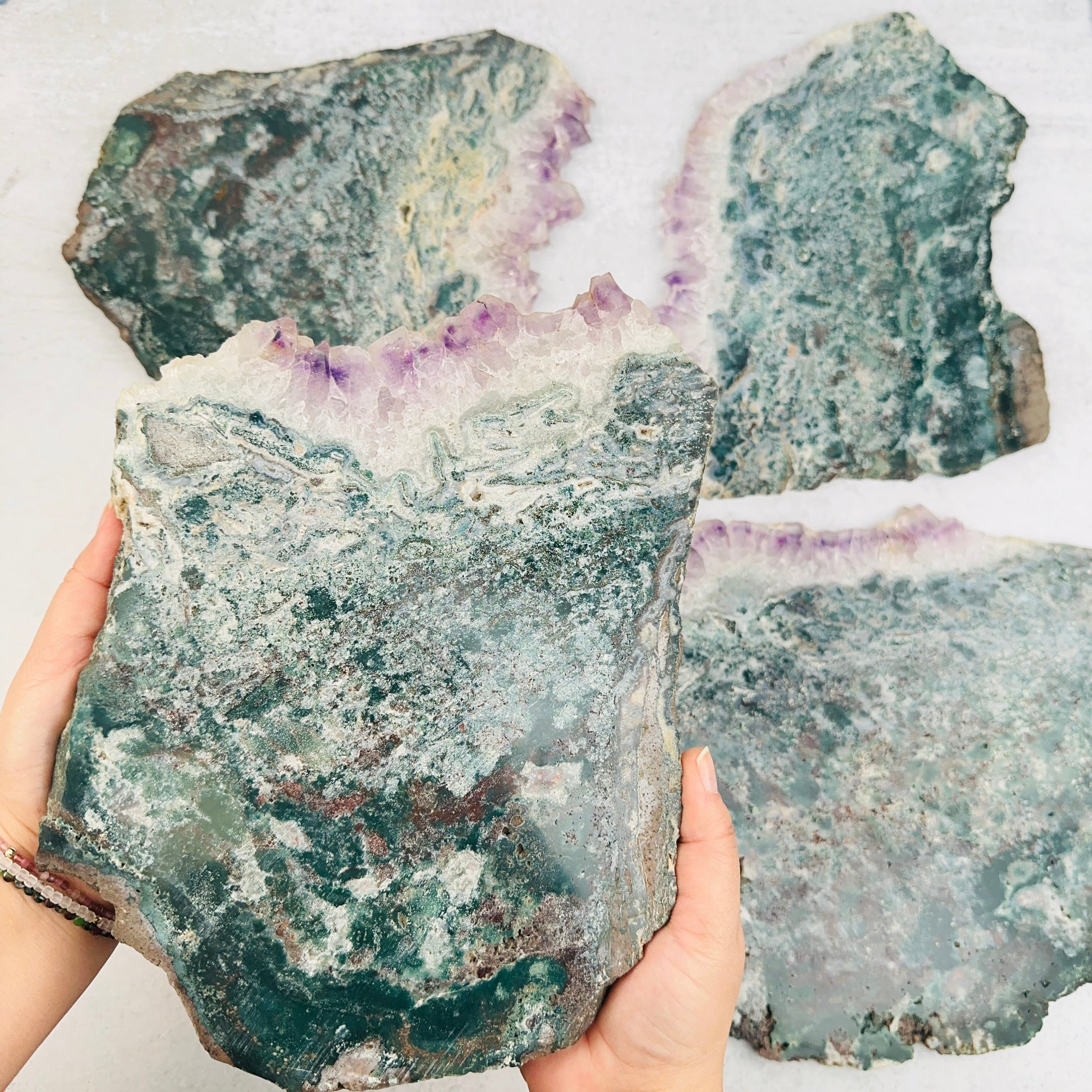 Amethyst with Jasper Crystal Slabs - Crystal Platter - YOU CHOOSE ...