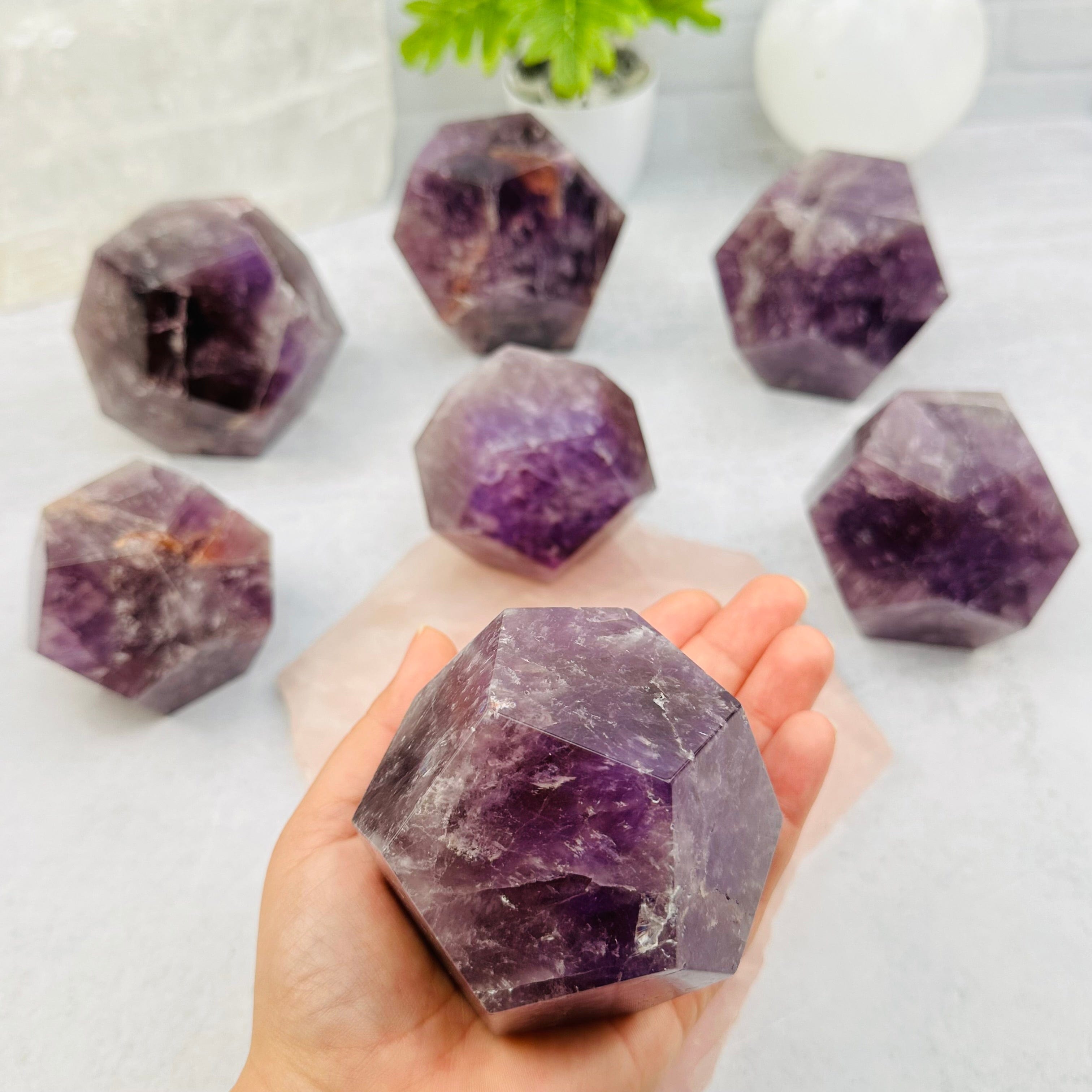 Amethyst Crystal Dodecahedron - Geometric Shape - YOU CHOOSE - – Rock ...