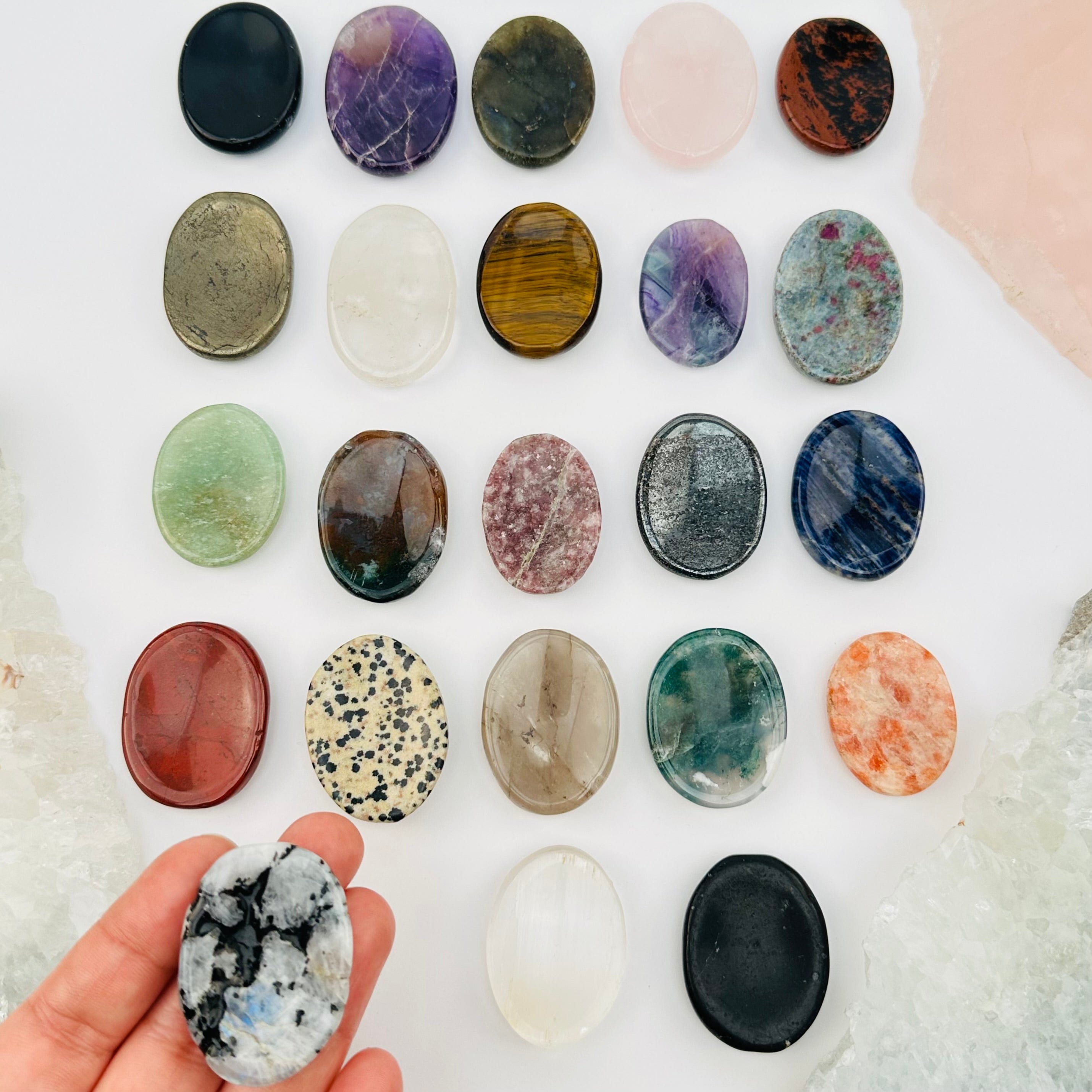 Gemstone Worry Stone - Finger Massage Stone Crystal Palm Stones – Rock ...