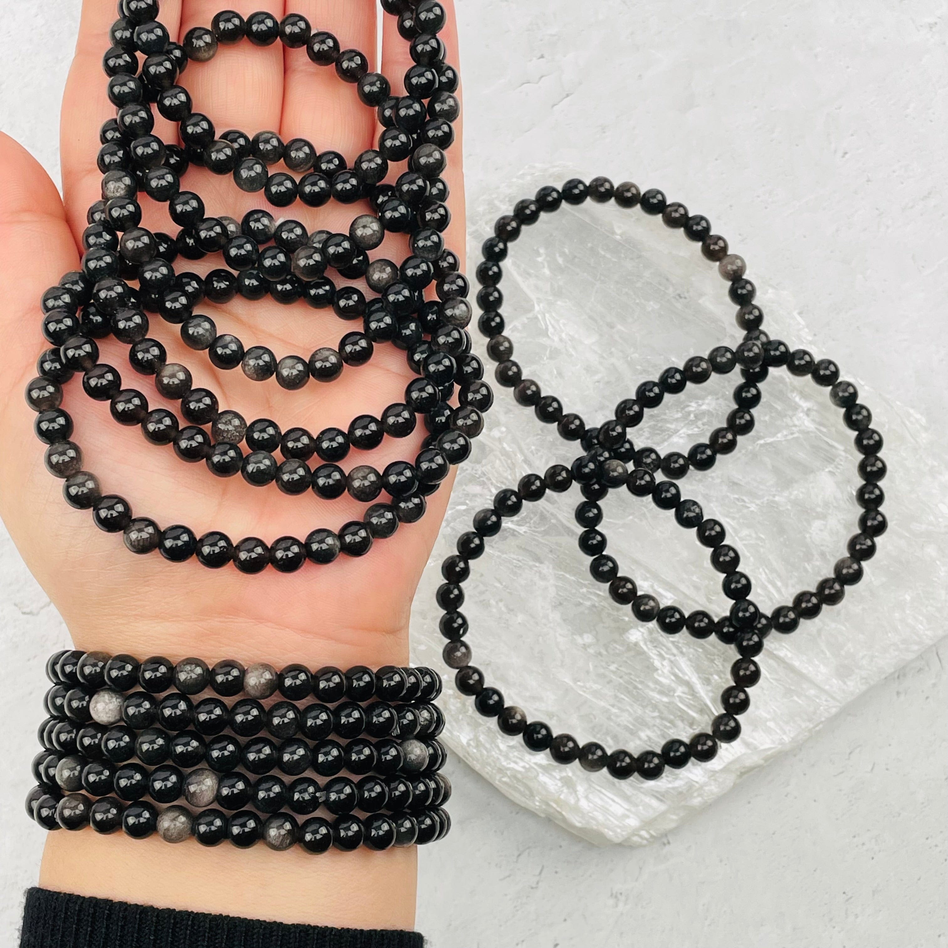 Silver Sheen Obsidian Bracelets - 6mm - High Quality - – Rock Paradise