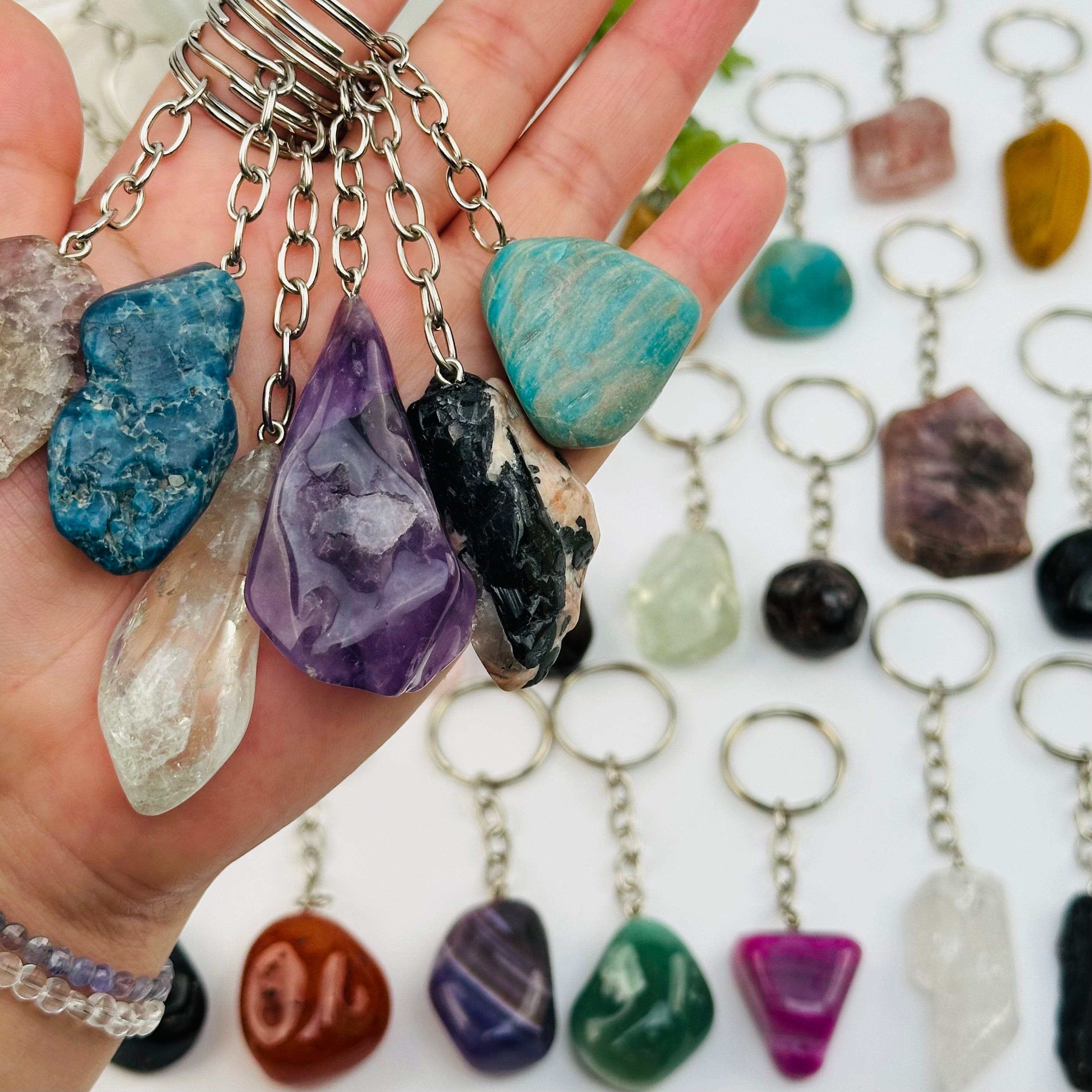 Tumbled Crystal Keychains – Energy You Can Carry – Rock Paradise