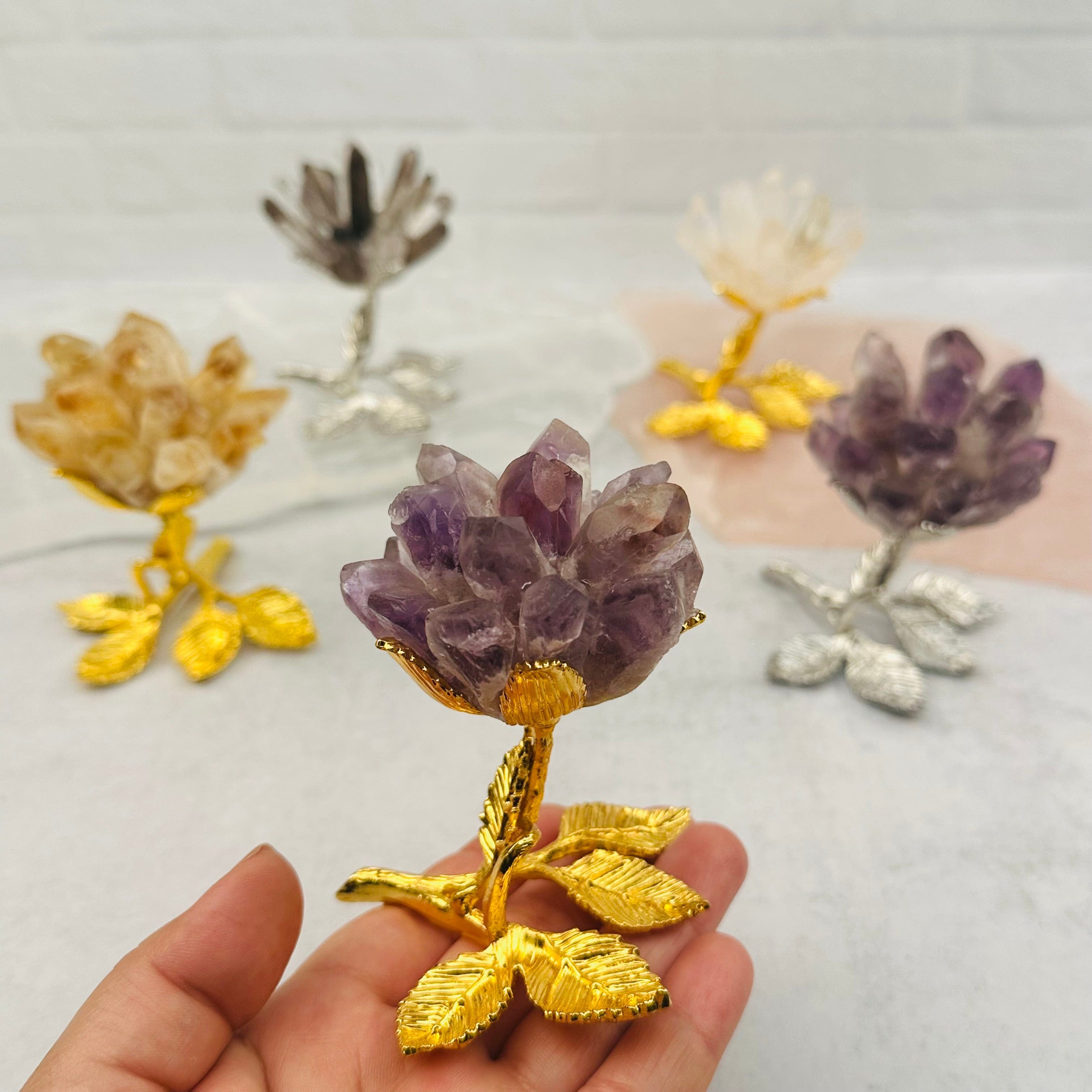 Gemstone Point Crystal Roses - You Choose Stone – Rock Paradise