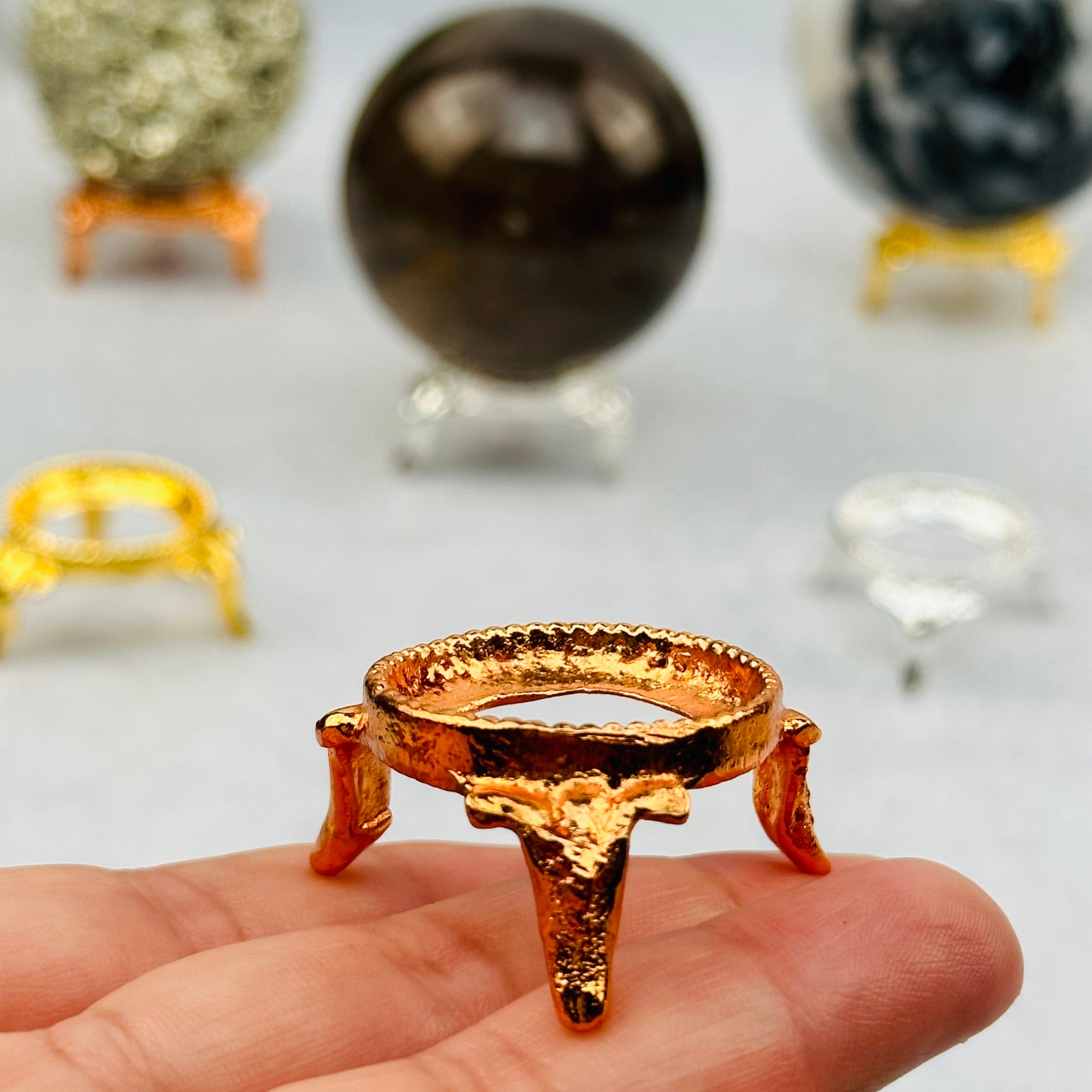 Metal Sphere Stand - Crystal Sphere Holder - You Choose Finish – Rock ...