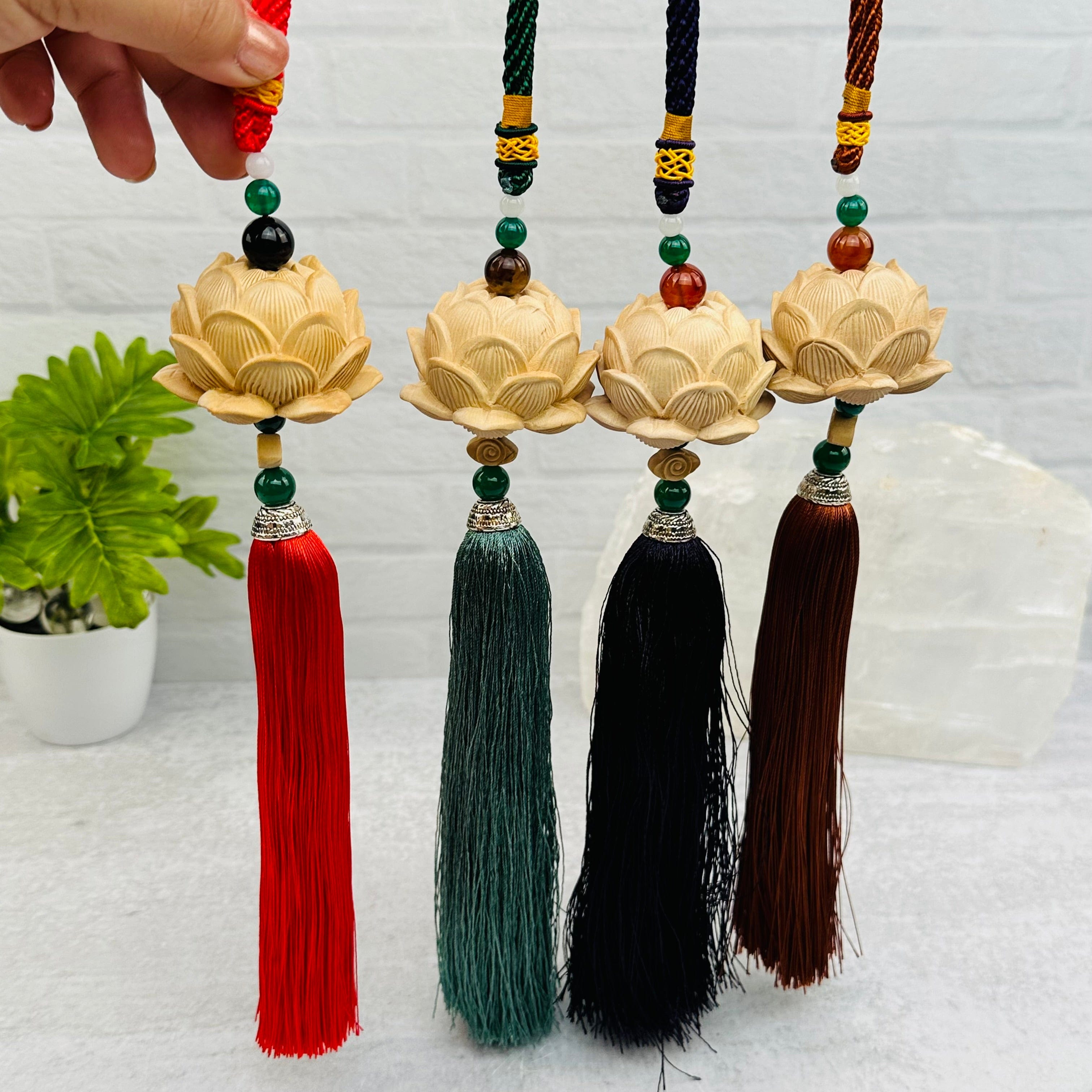 Wooden Lotus Flower Colored Tassels - You Choose Style - – Rock Paradise