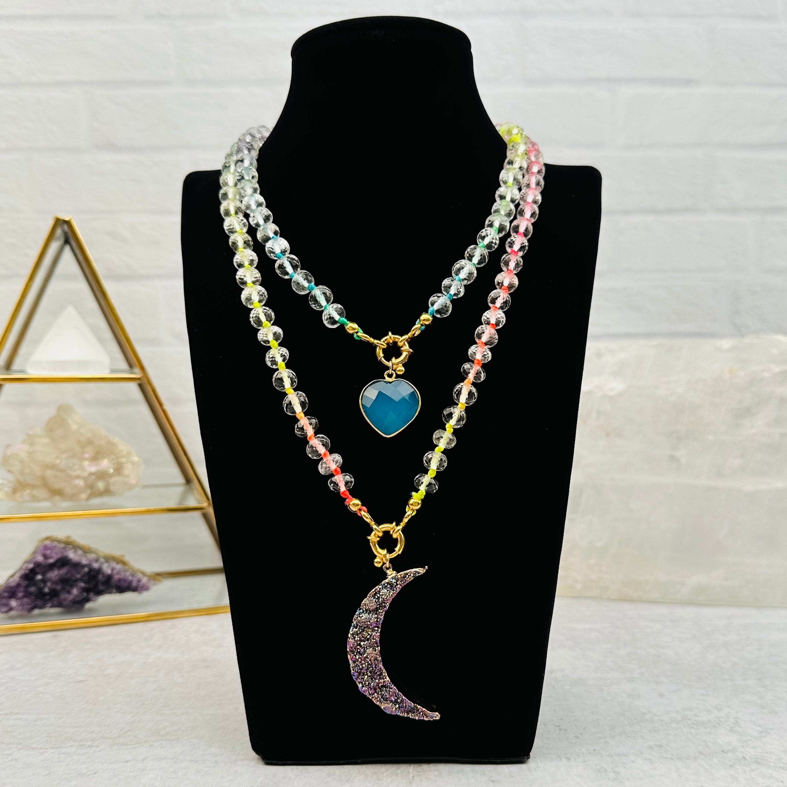 Crystal Quartz Candy Necklace with Gold Clasp - Rainbow Thread – Rock ...