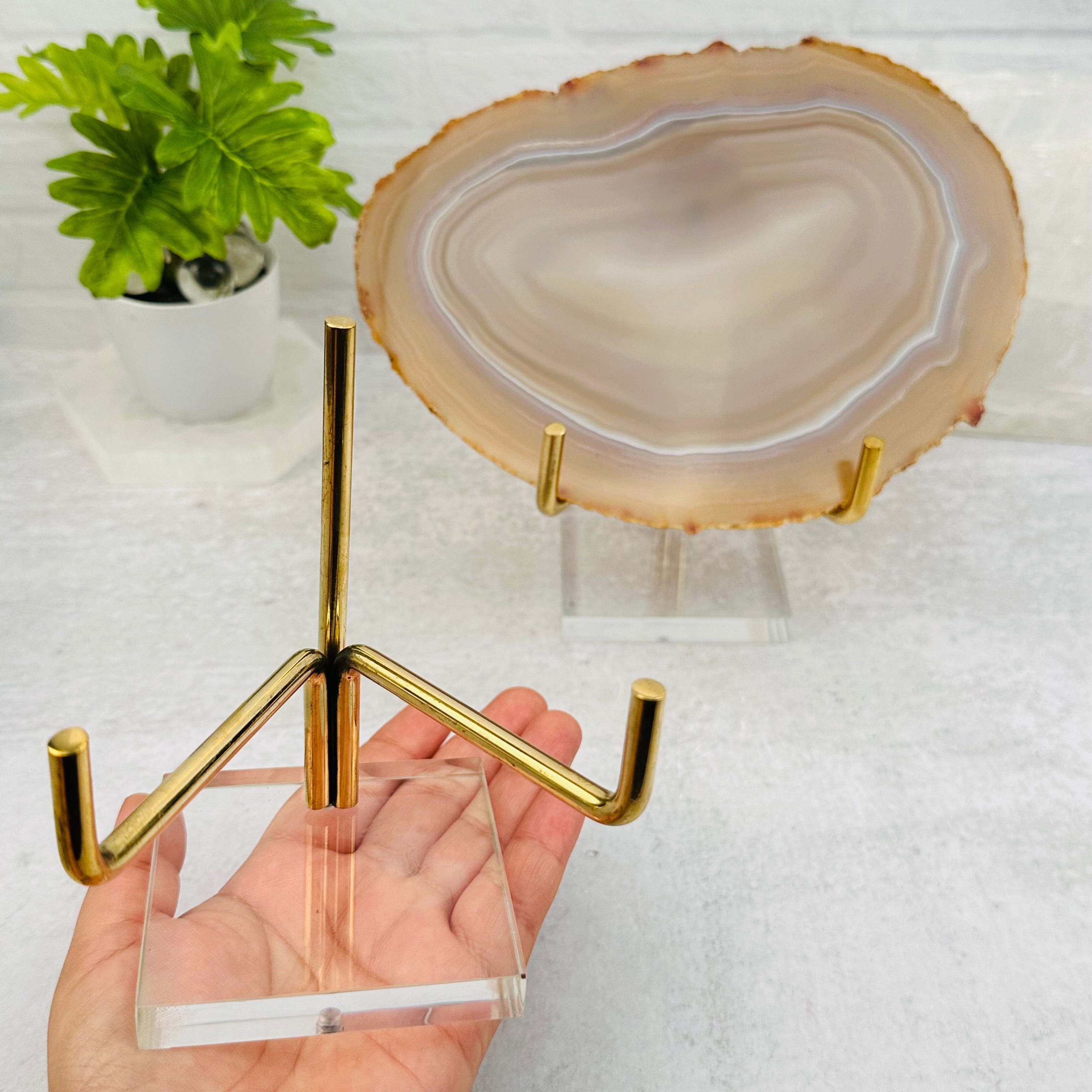 Crystal Stand - Acrylic Base and Brass Holder or Aluminum Holder – Rock ...