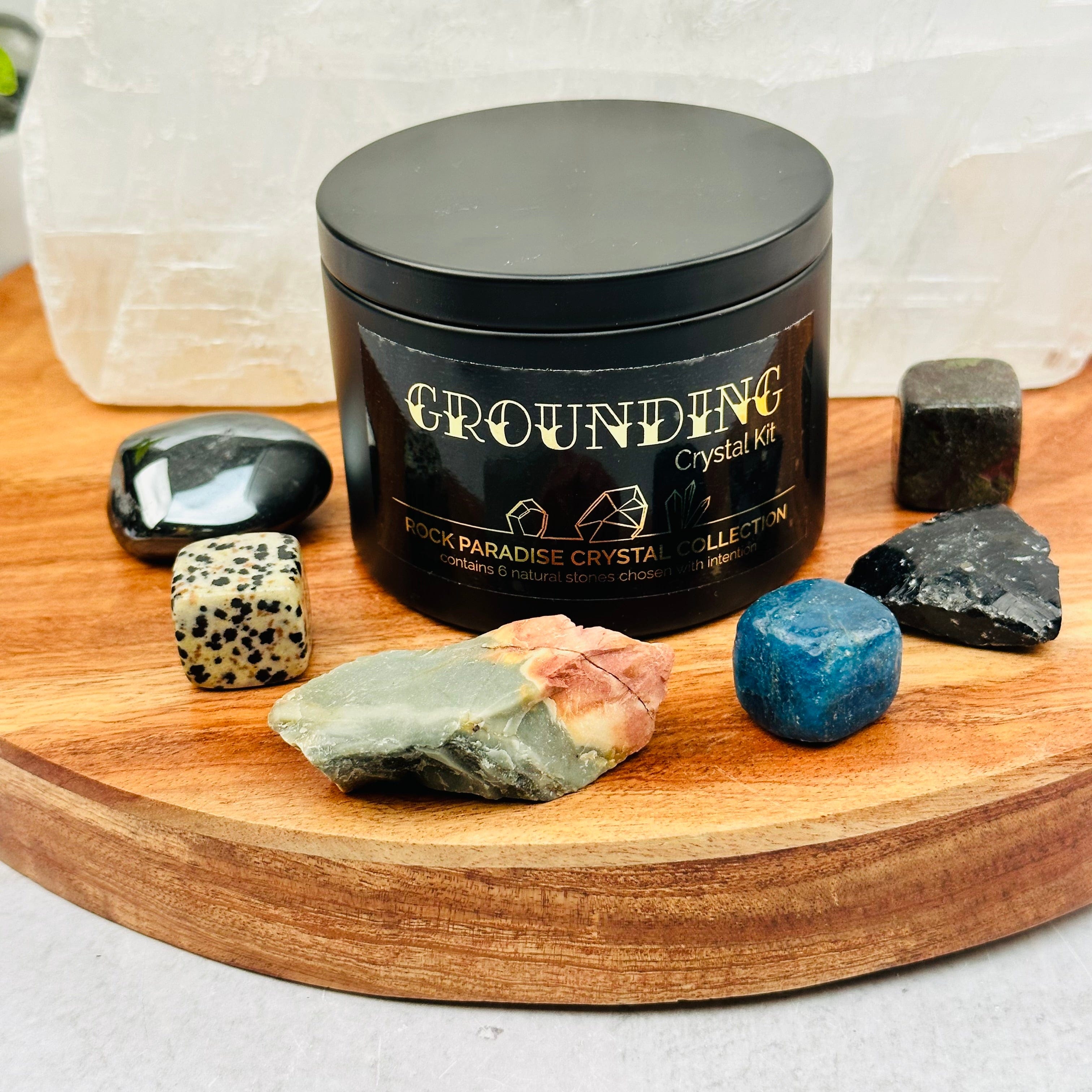 Grounding Crystal Kit - Set of Stones - Tin Collection – Rock Paradise