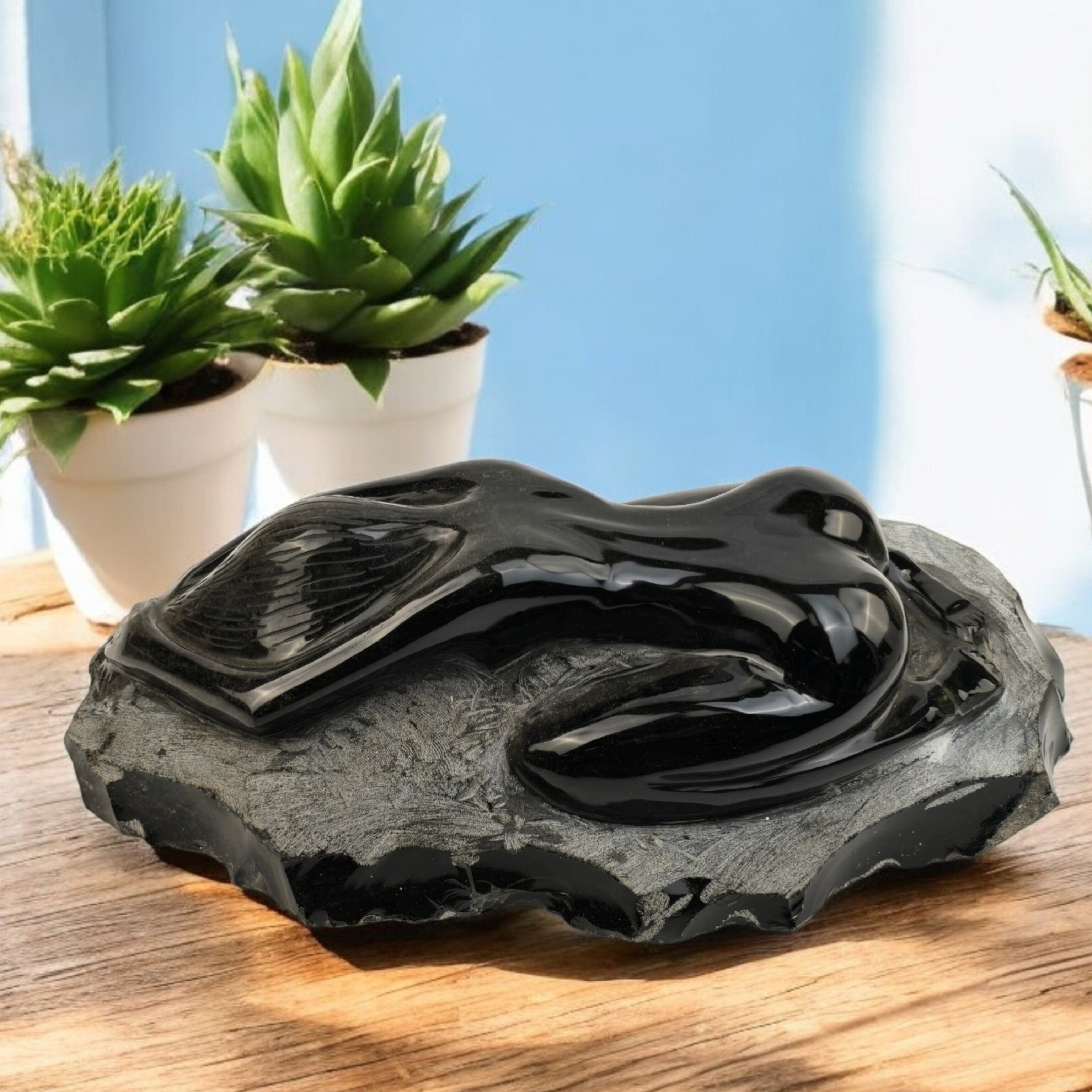 Silver Sheen Obsidian Yoga Goddess Crystal Sculpture - Child's Pose ...