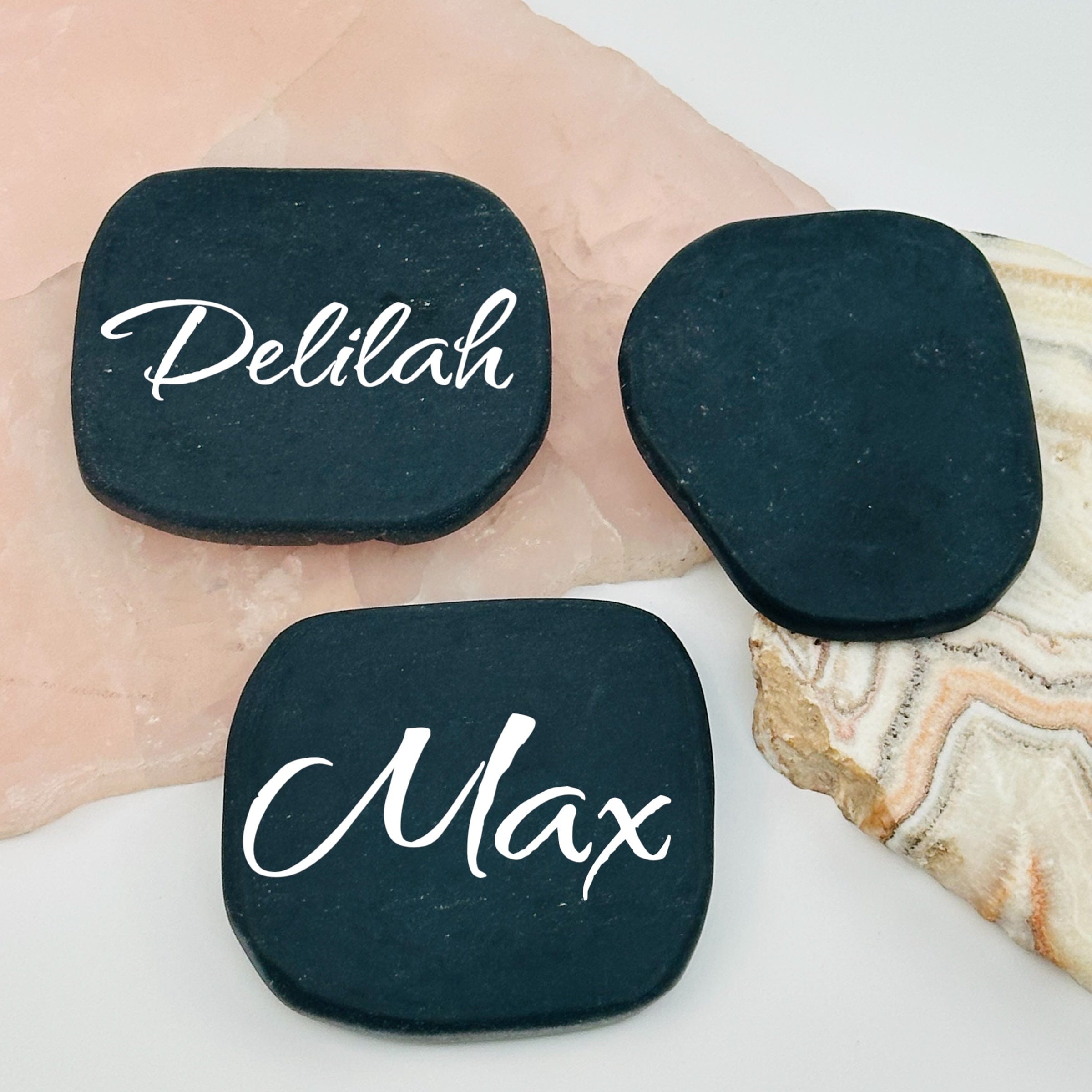 Obsidian Crystal Wedding Place Card – Rock Paradise
