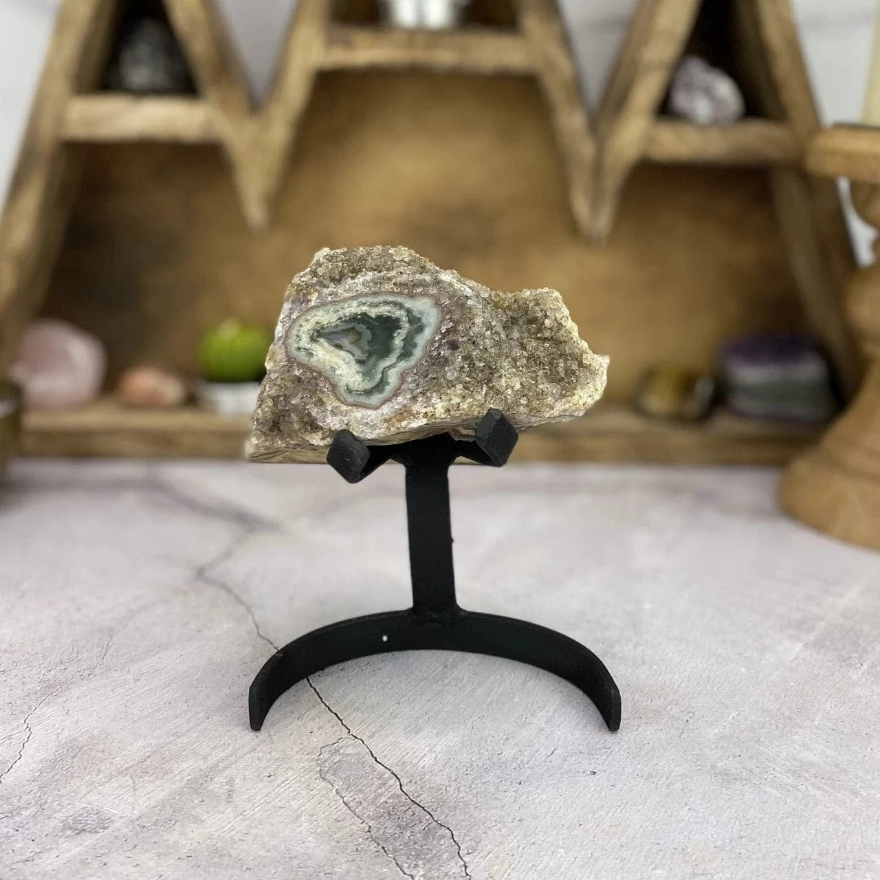 Amethyst Stalactite Crystal On A Metal Stand – Rock Paradise