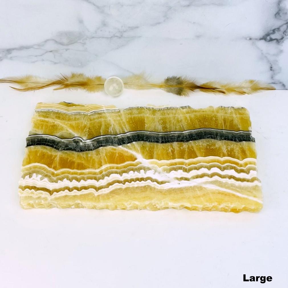 Mexican Onyx Platters - Rustic Yellow Onyx Slab - (RK1-93) – Rock Paradise