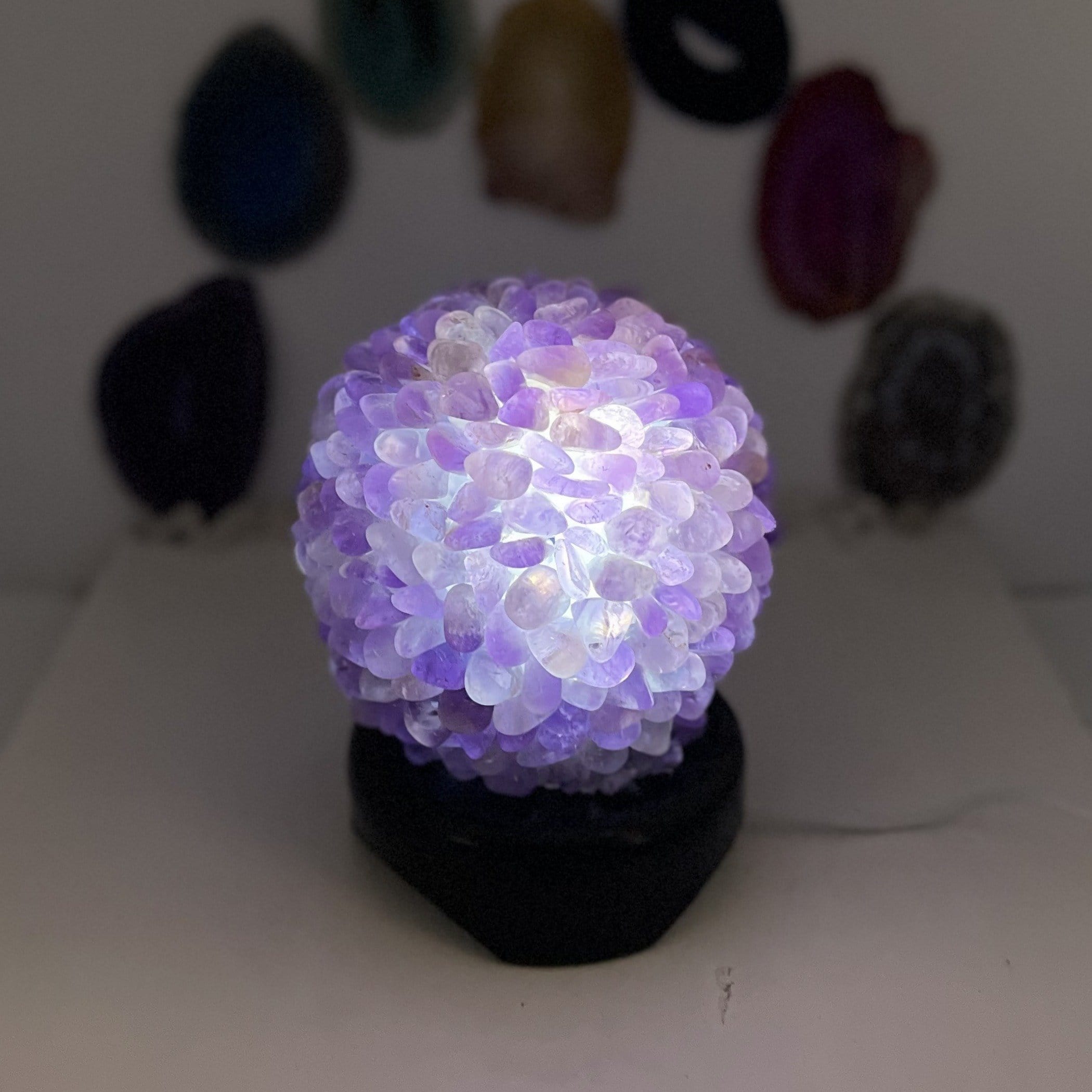 Tumbled Stone Lights - Dark Base - You Choose Stone (RK1) – Rock Paradise