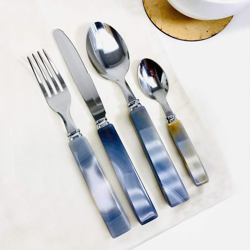 Agate Silverware Set - Stone Flatware – Rock Paradise