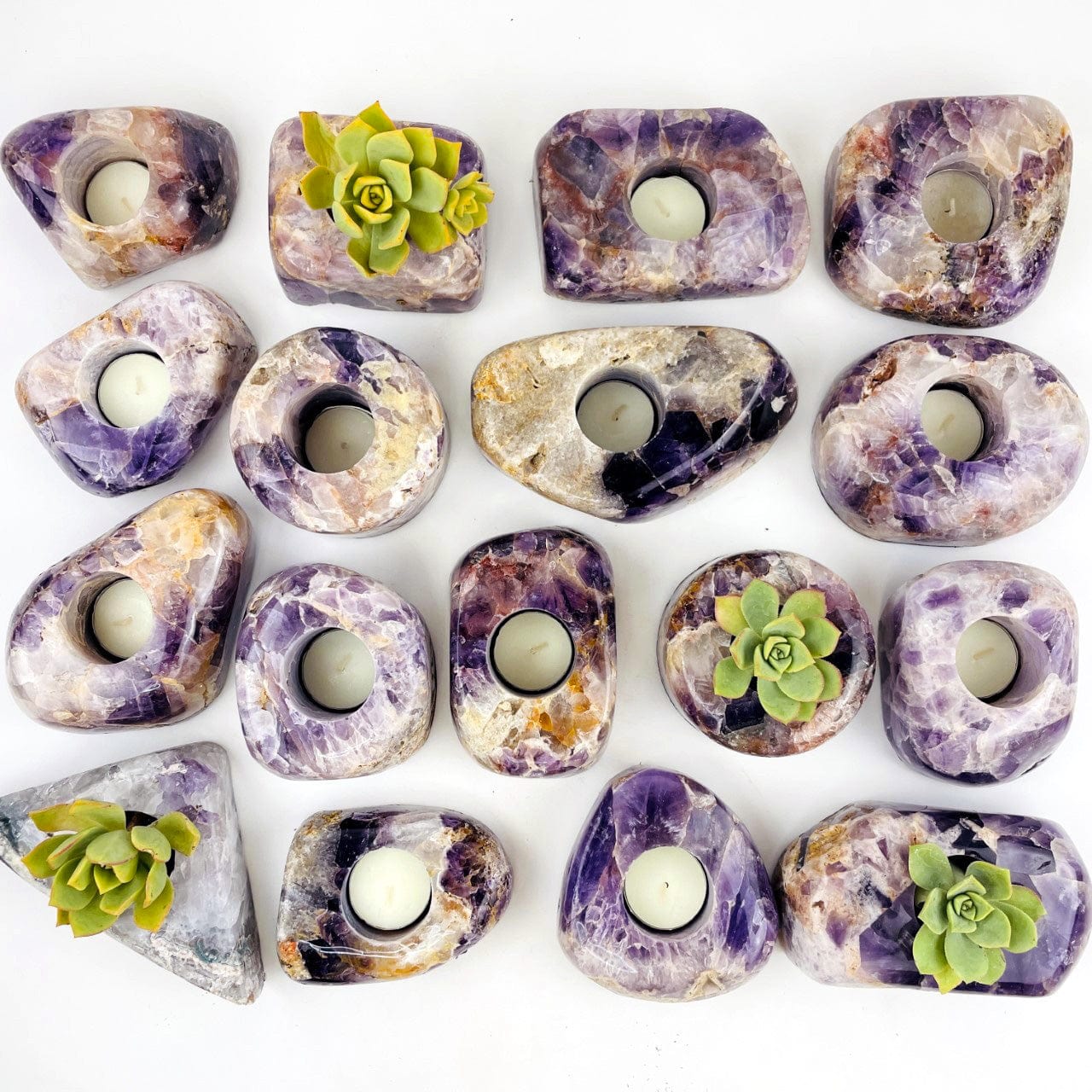 Chevron Amethyst Polished Candle Holder - Freeform Shapes (RK2-26 ...