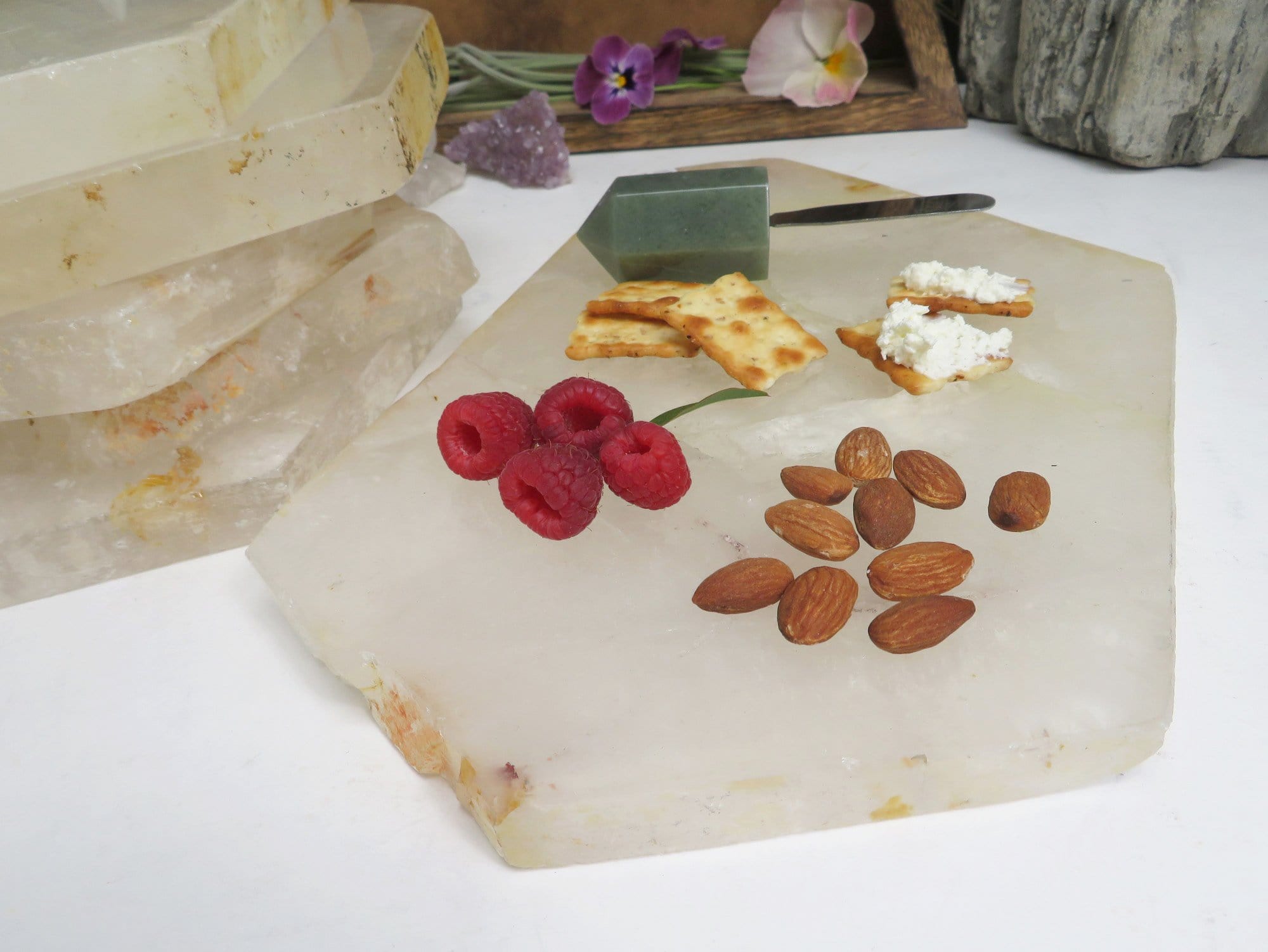 Crystal Quartz Platter - Stone Slab - YOU CHOOSE SIZE (RK1) – Rock Paradise