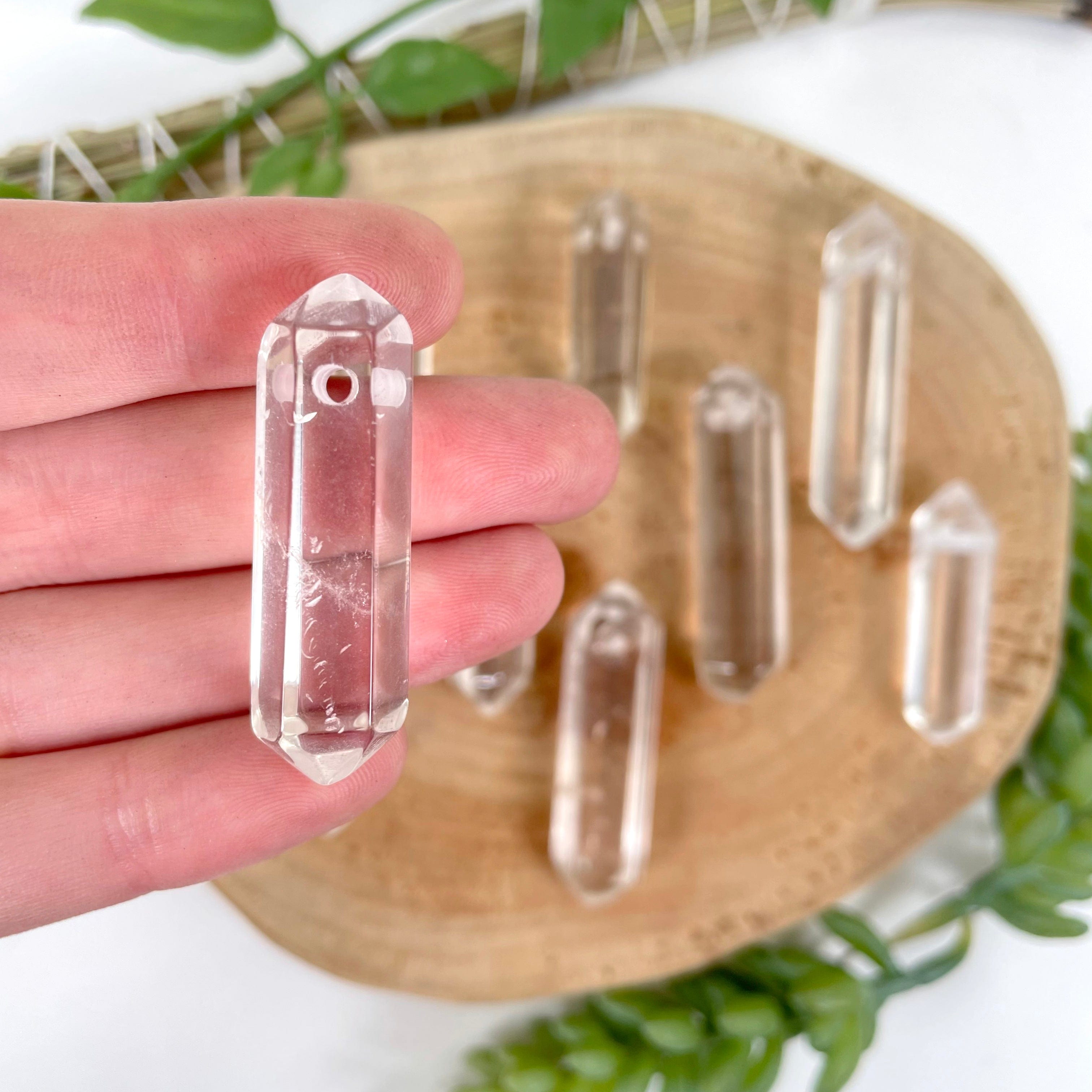Drilled Crystal Quartz Double Points – Rock Paradise