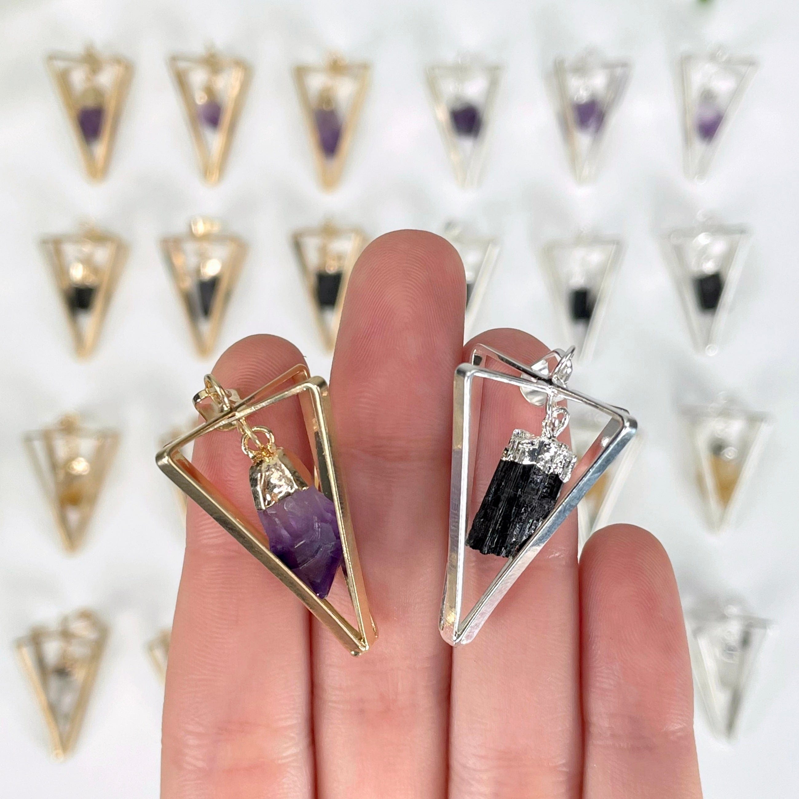 Dangle Stone Point Pendulum Pendant - You Choose Your Stone and Finish ...