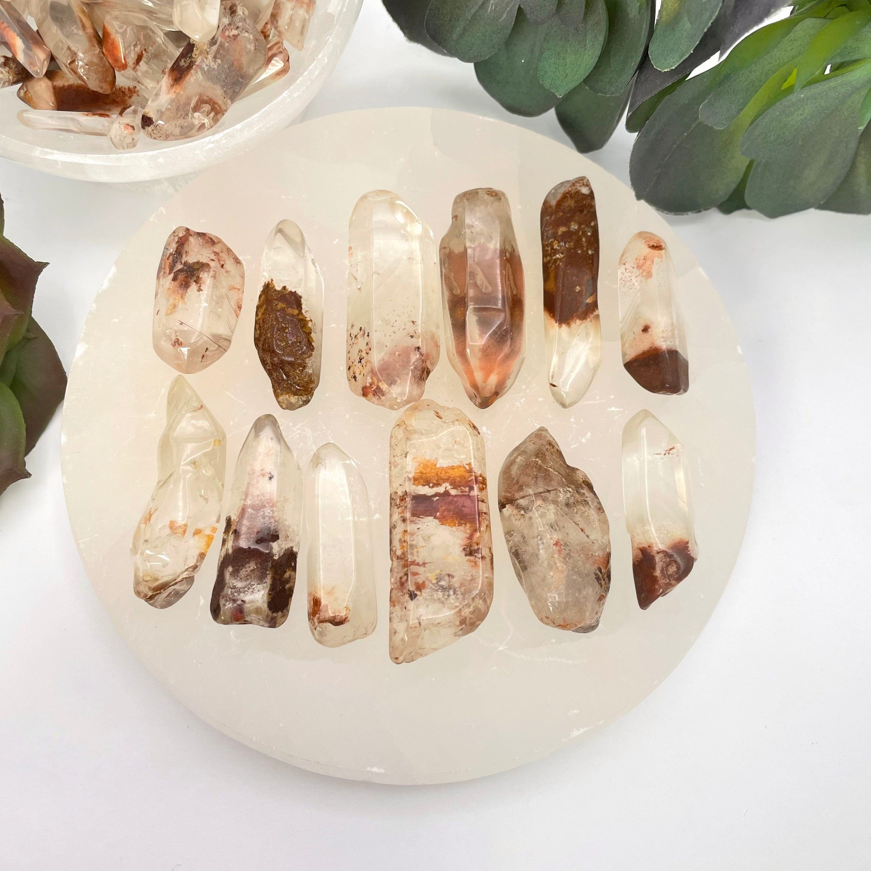 Tumbled Quartz with Hematite Points - Set of 5 – Rock Paradise