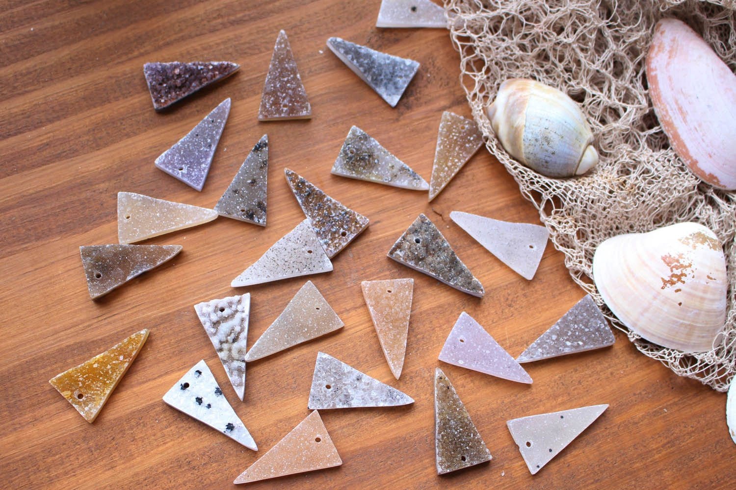 Druzy Bead Skinny Triangle Drilled Cabochon Druzy - Small size (12BROW ...