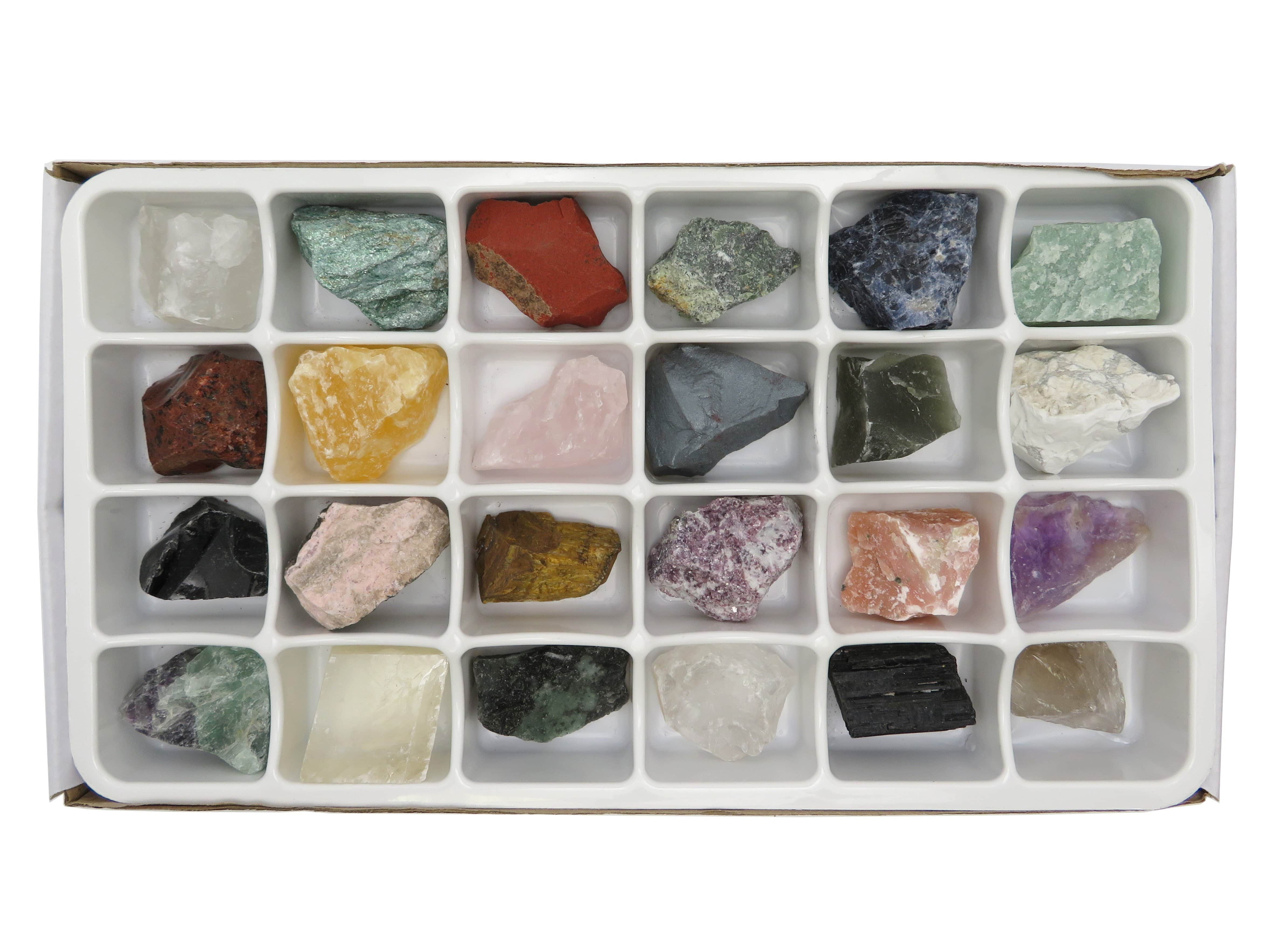 Mixed Crystal Collection Flat Box (24 gemstones) – Rock Paradise