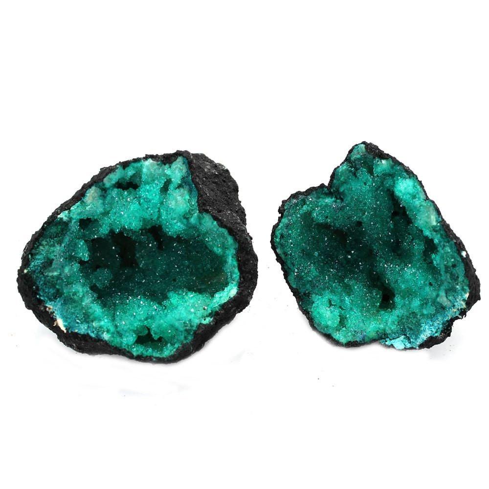 Open Your Own (Pre-broken) Geode - Green Color Dyed Druzy Geodes - Gor ...