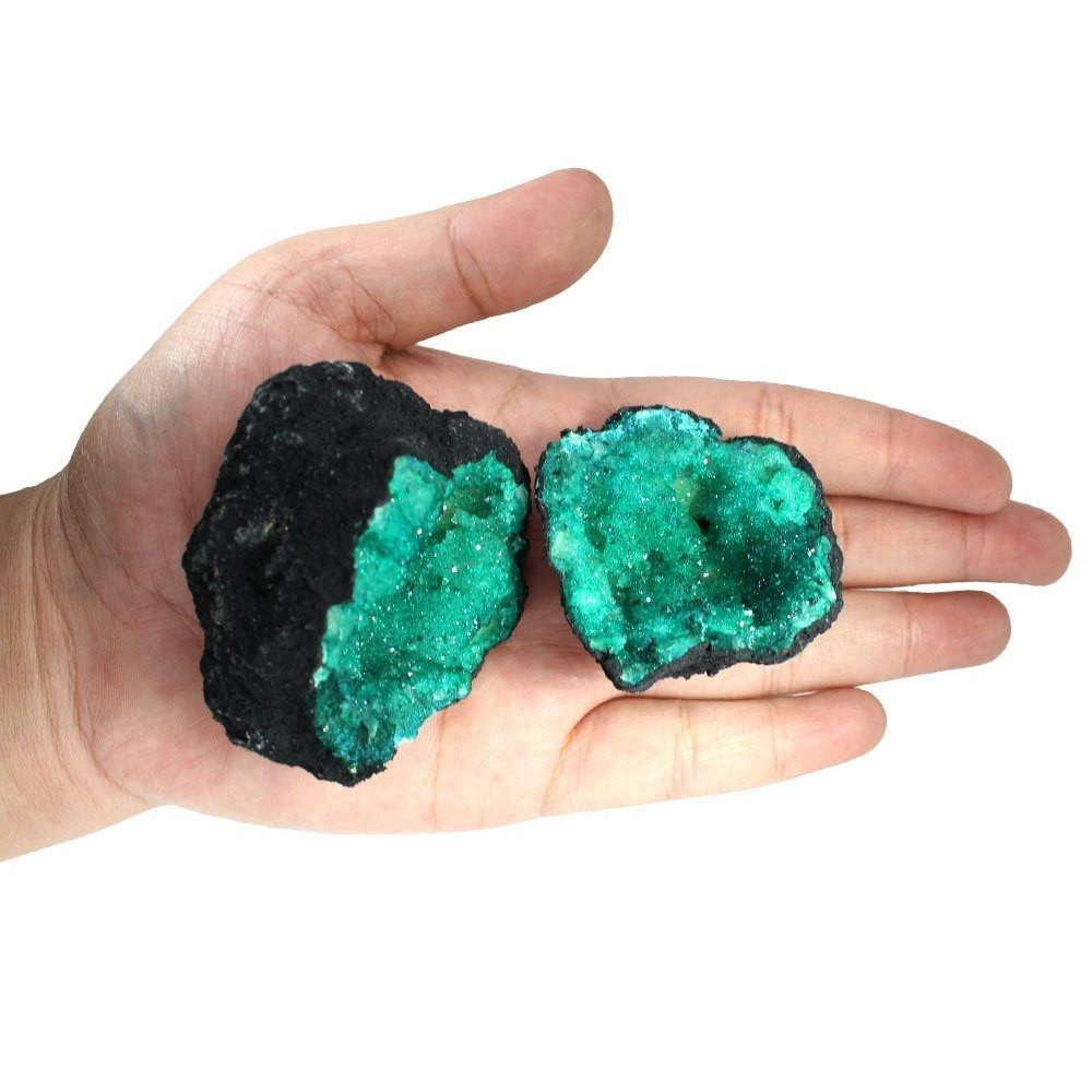 Open Your Own (Pre-broken) Geode - Green Color Dyed Druzy Geodes - Gor ...
