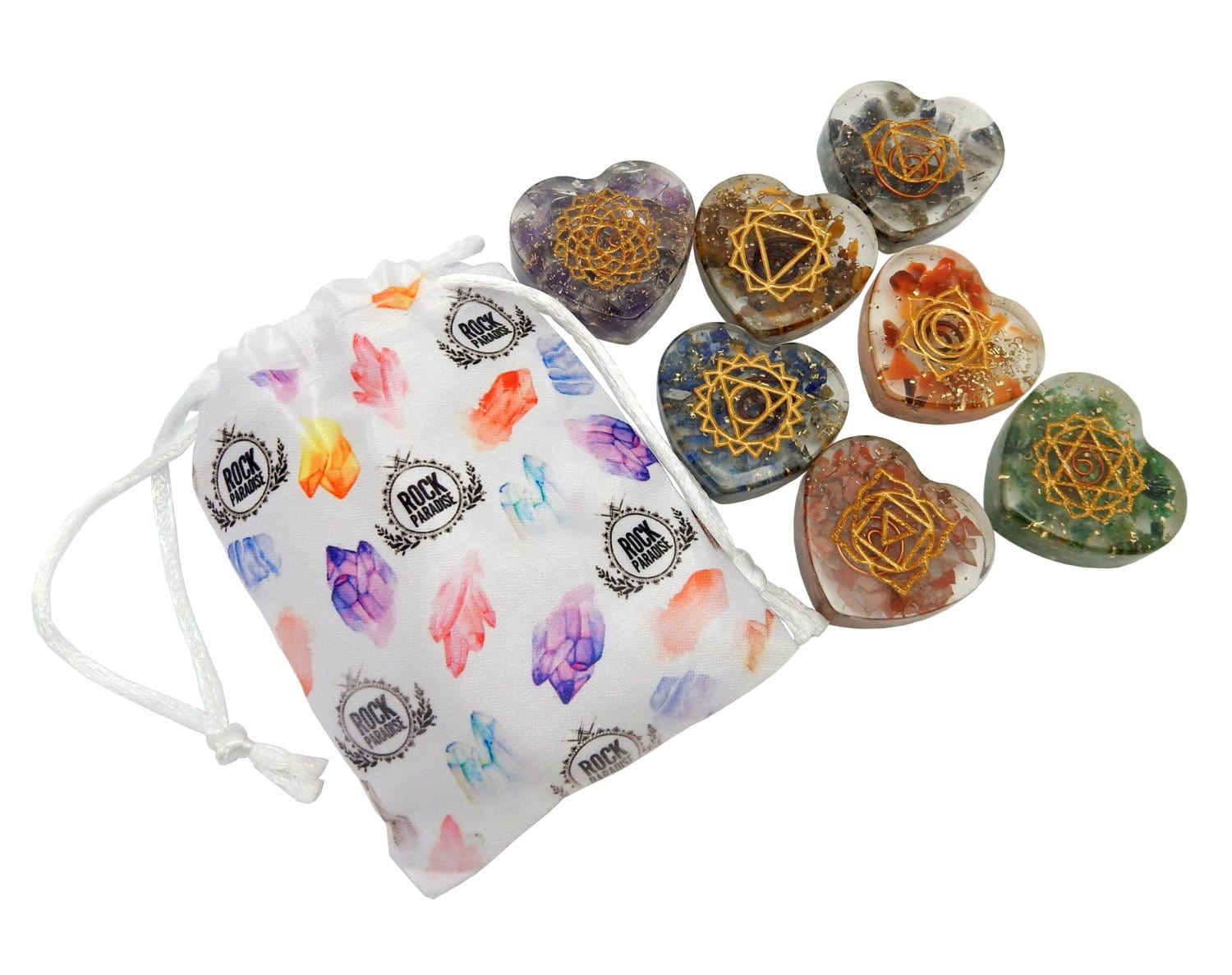 Orgone Heart Chakra Stones - Thick Heart Shaped Hearts - Chakra Heart ...
