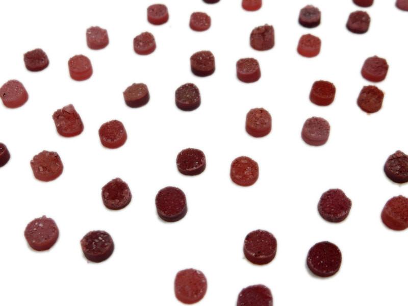 Red Round Druzy Pair - Beautiful 6mm Round Shaped Druzy (RK35B23-13 ...